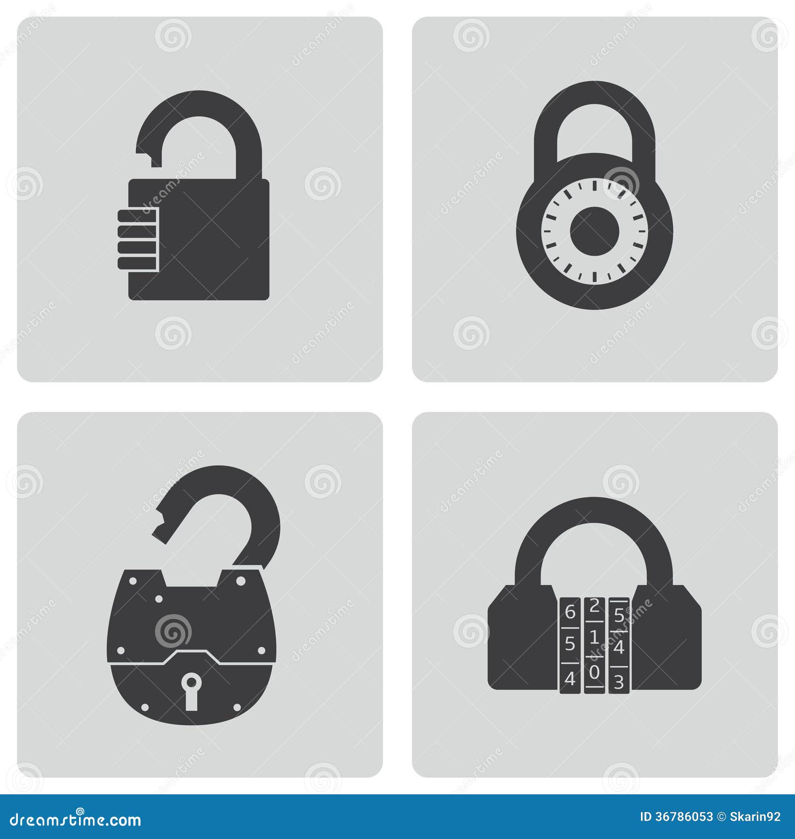 Vector Black Lock Icons Set Stock Illustration - Illustration of white ...