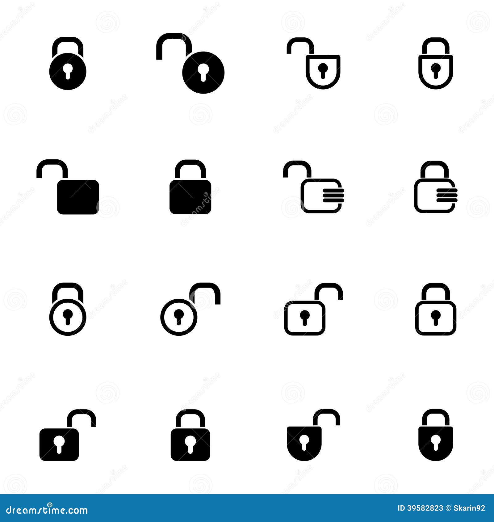 Lock Icons. Vector Signs Or Symbol, Padlock Icon Padlocks Pictogram ...