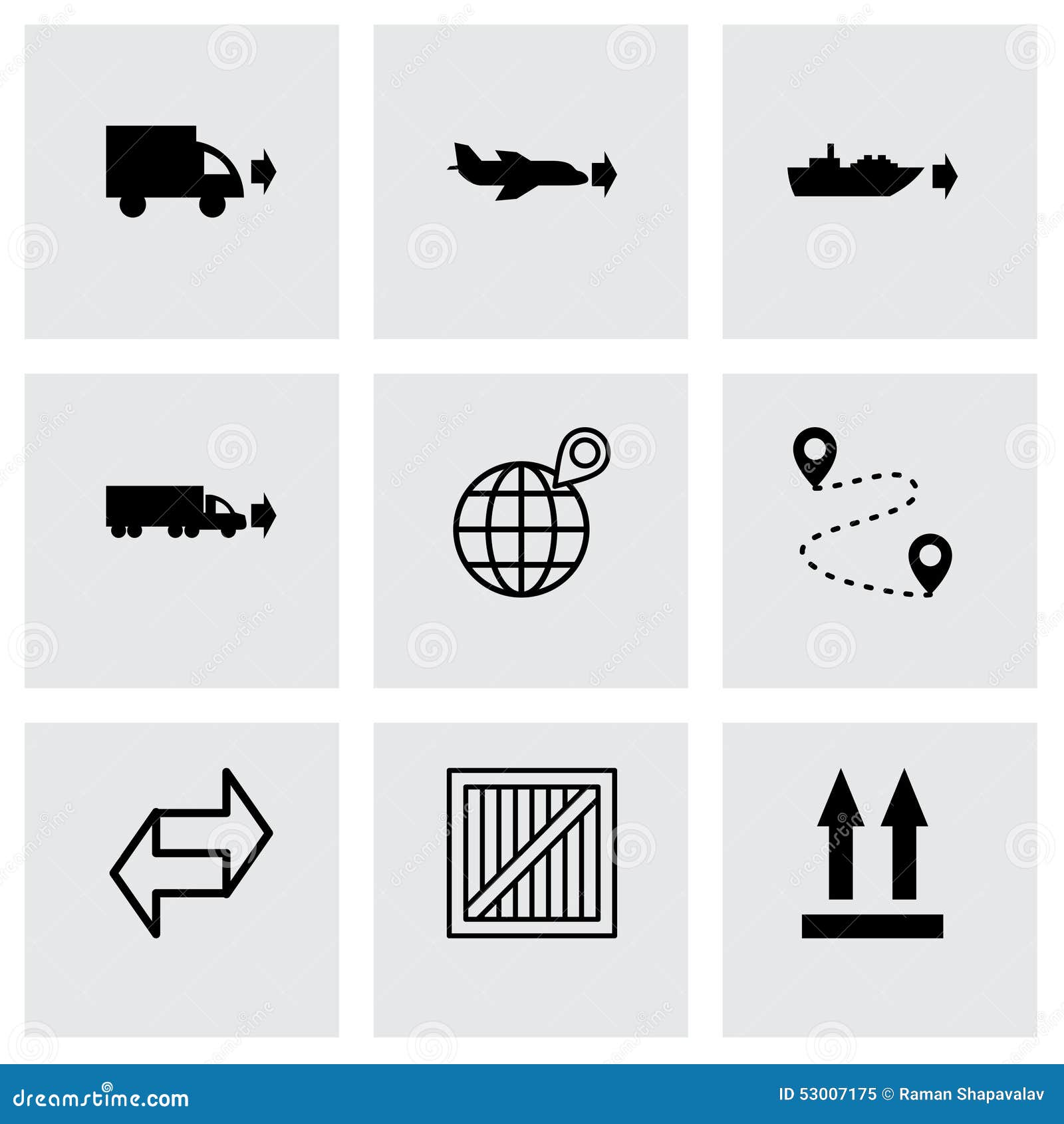 33 Black Logistic Icons Cartoon Vector | CartoonDealer.com #59719275