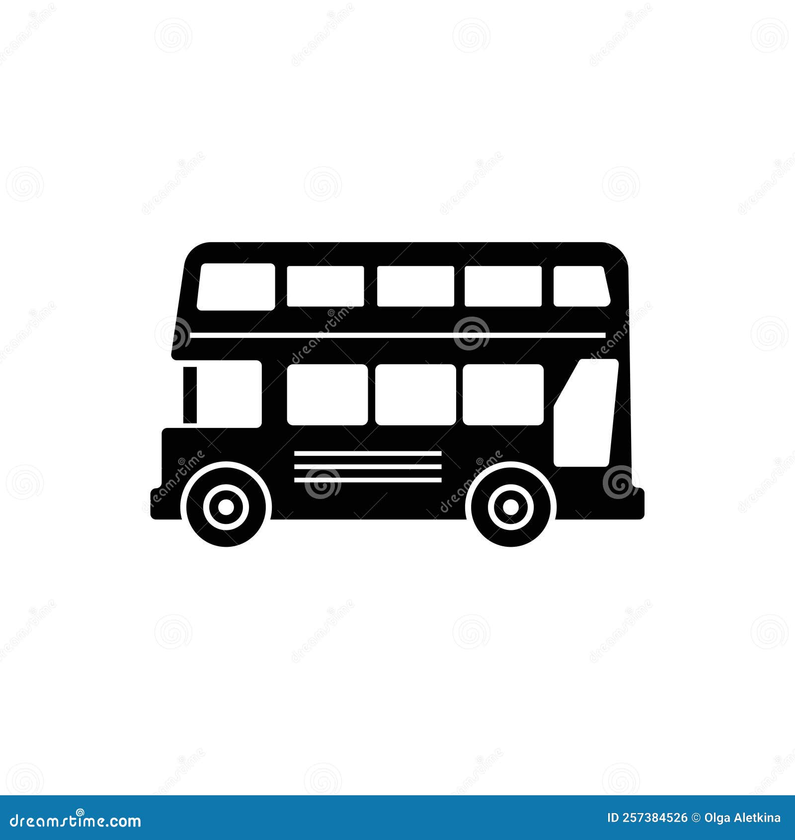 Vector Black London Bus Icon on White Background Stock Vector ...