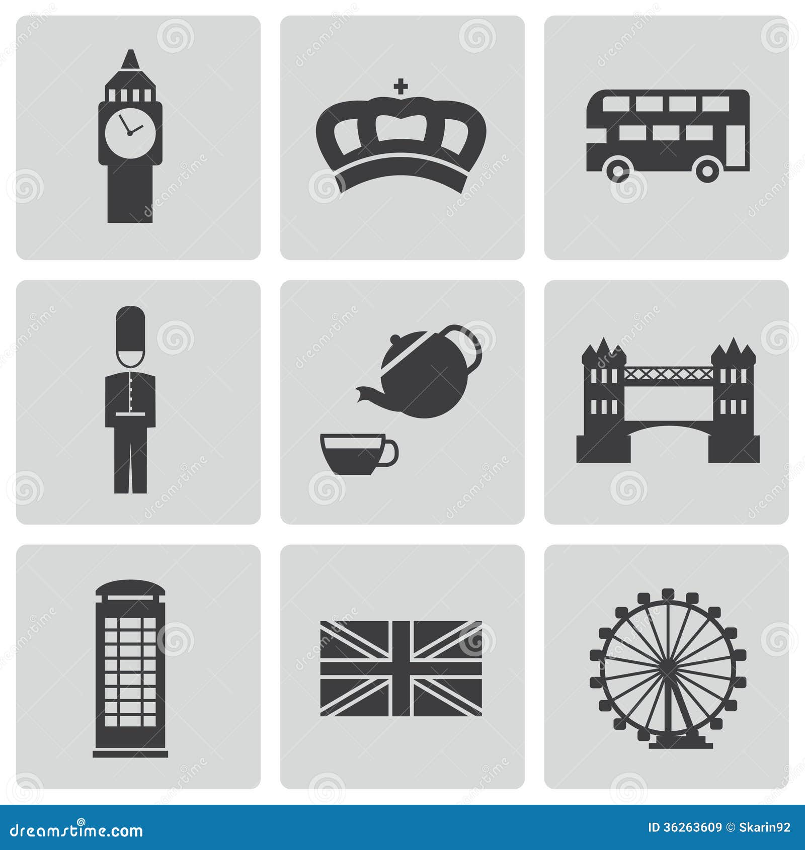 London Icons Vector Illustration | CartoonDealer.com #24786476