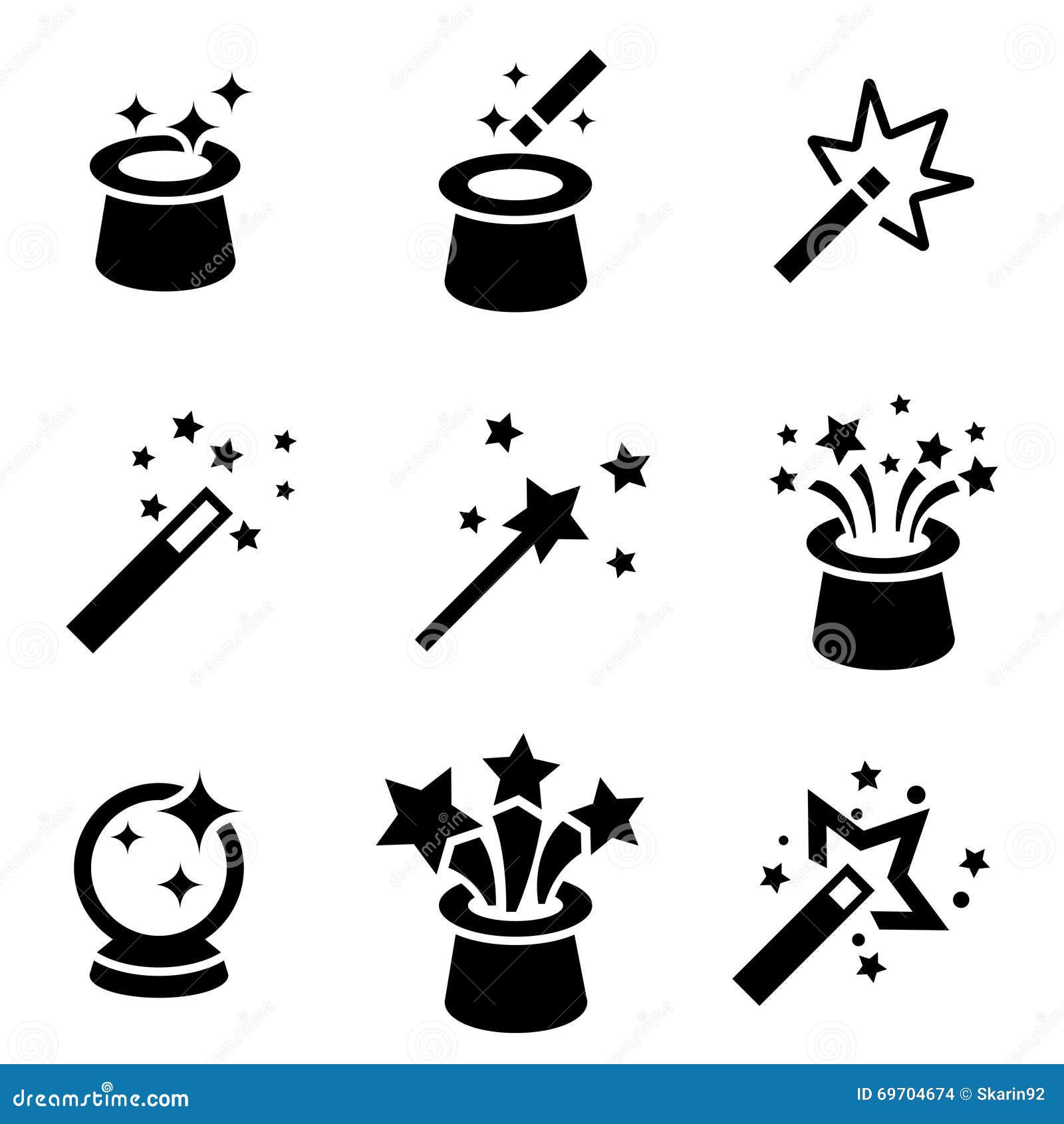 Vector Black Magic Icons Set Stock Illustrations – 5,710 Vector Black ...