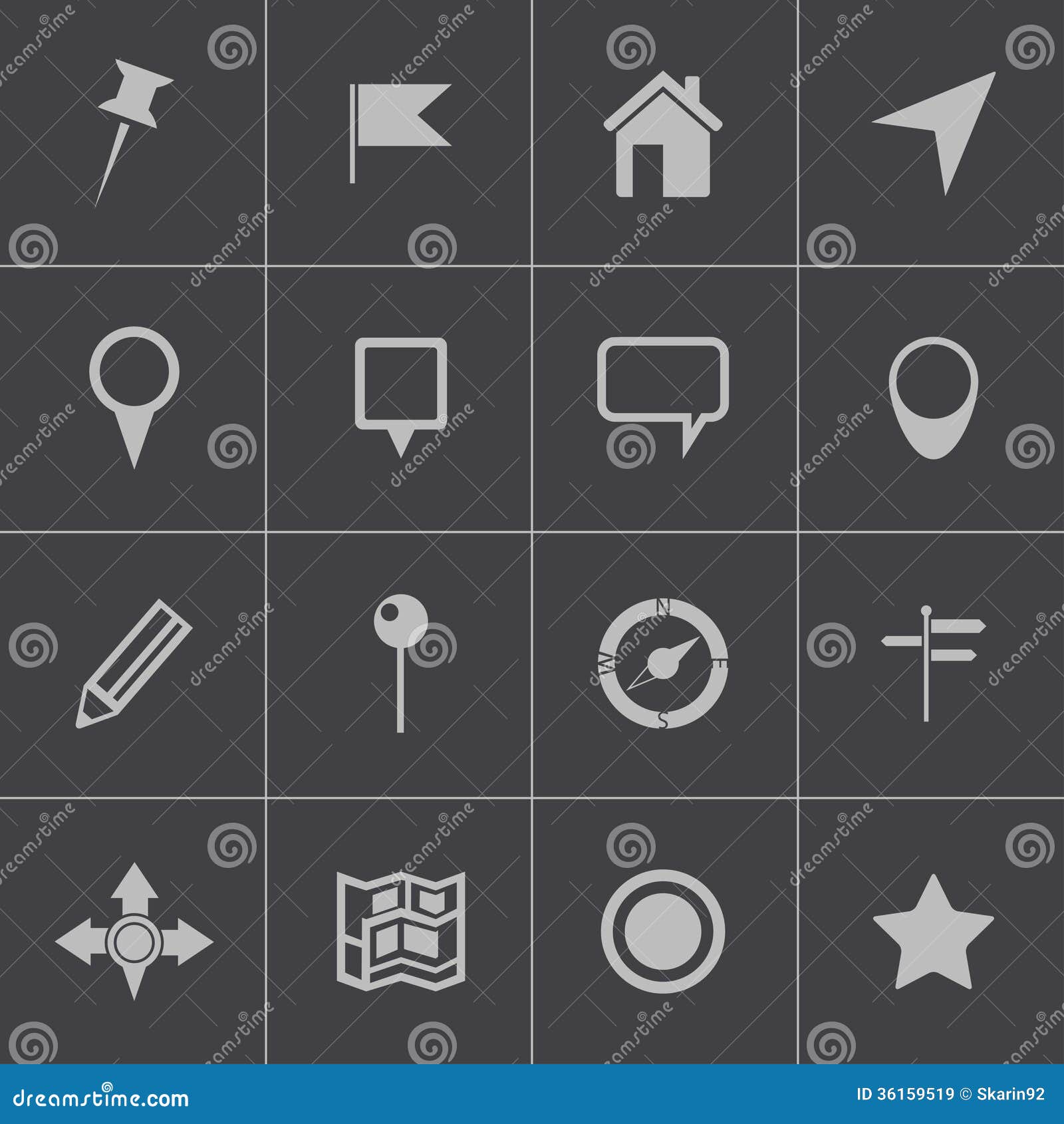 Vector black map icons set stock vector. Illustration of location ...