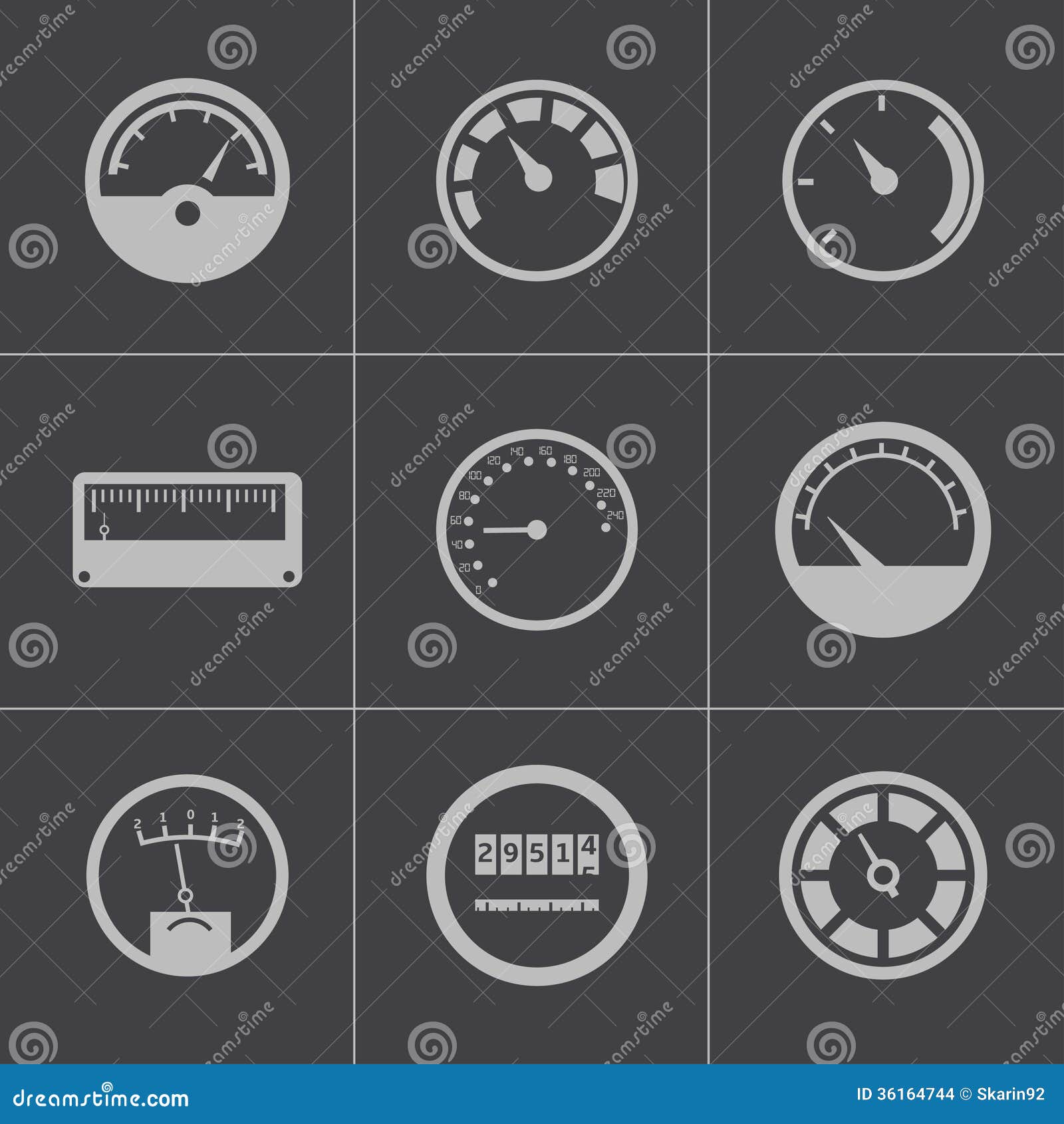 Vector Black Meter Icons Set Stock Vector - Illustration of gauges ...