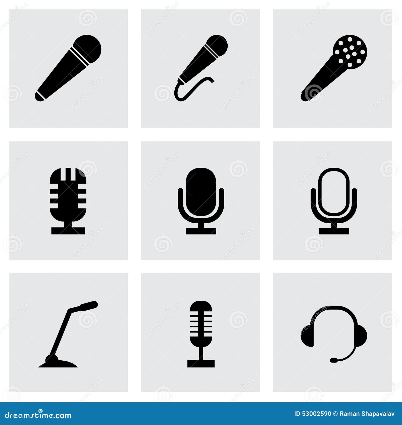 A Set Of Microphone Icons Releasing A Variety Of Sound Waves. A Image ...