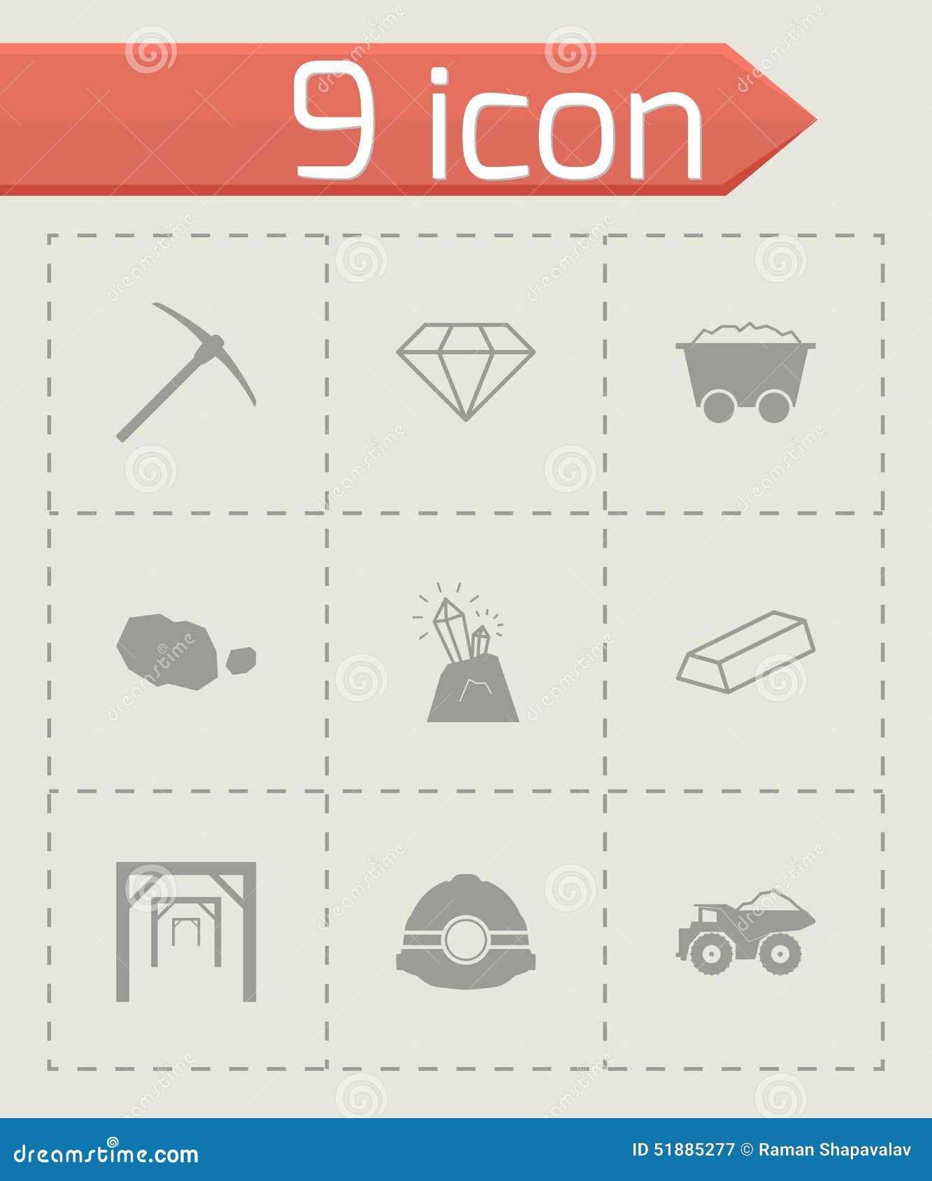 Vector Black Mining Icons Set | CartoonDealer.com #51885277