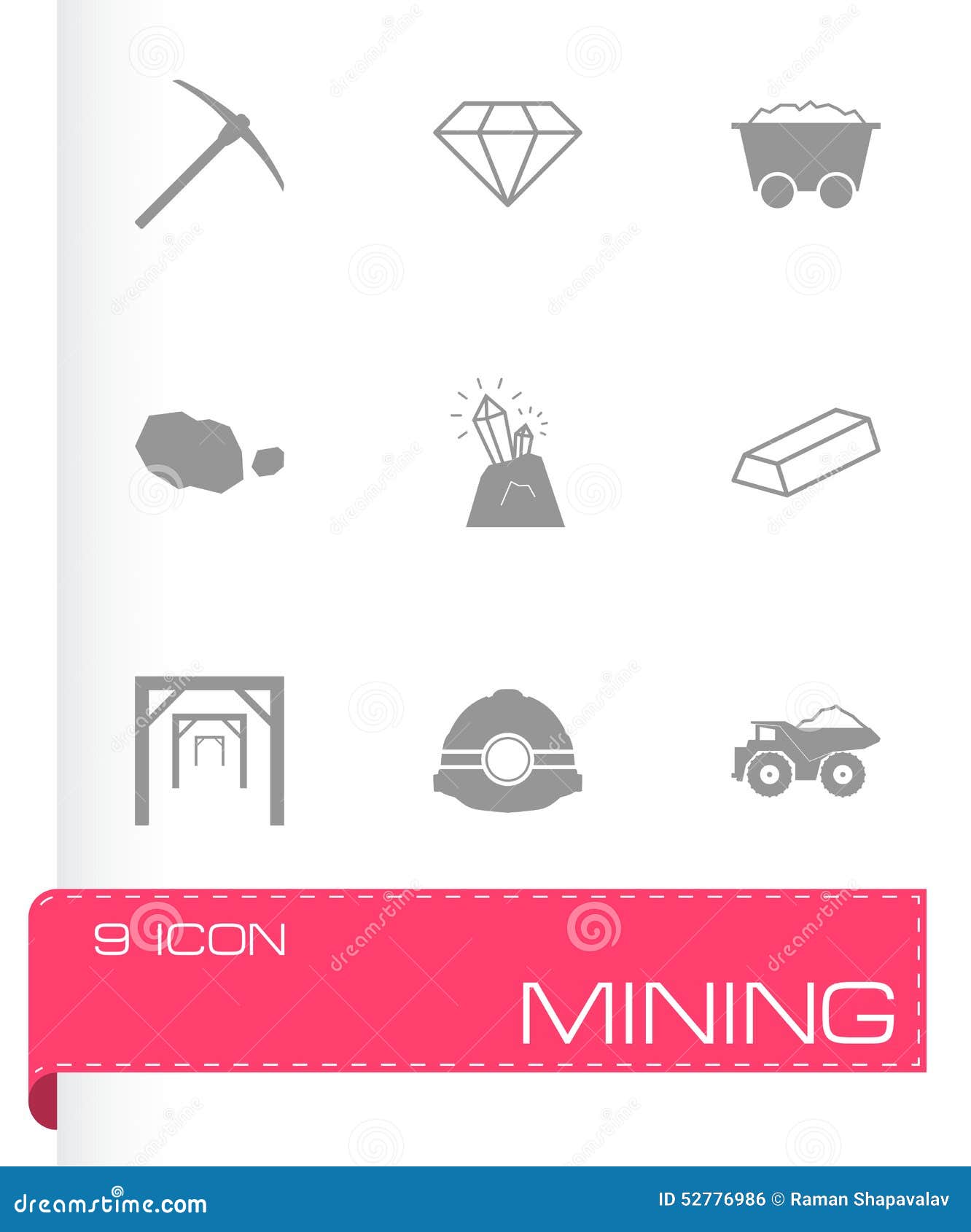 Vector Black Mining Icons Set Stock Vector - Illustration of gold, fuel ...