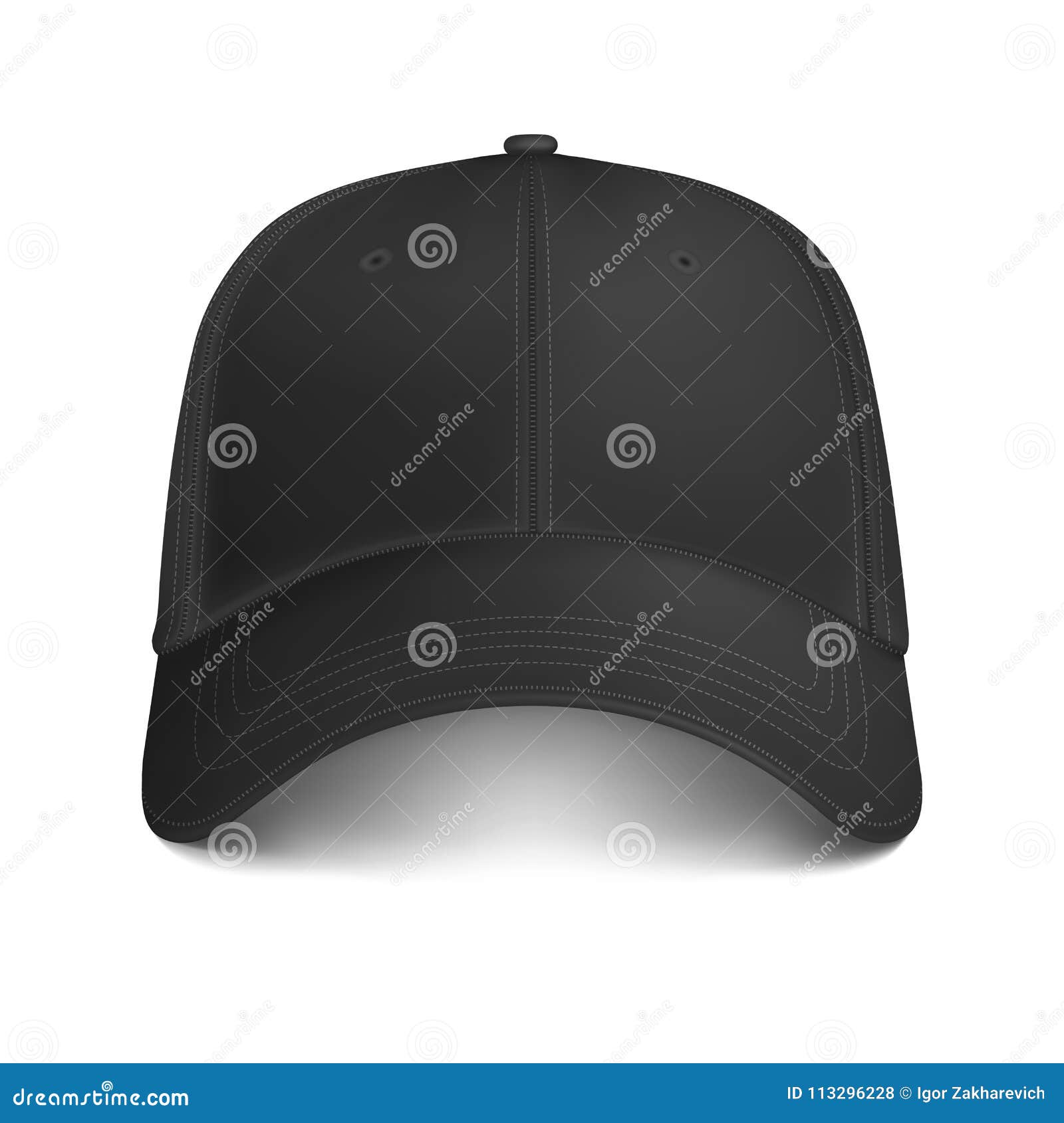 Vector Black Mock-up City Cap Front View Vector Stock Illustration ...