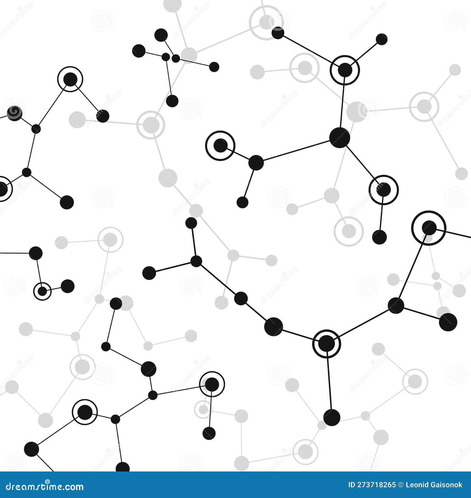 Vector Black Molecules with Dots Lines White Background Stock Vector ...