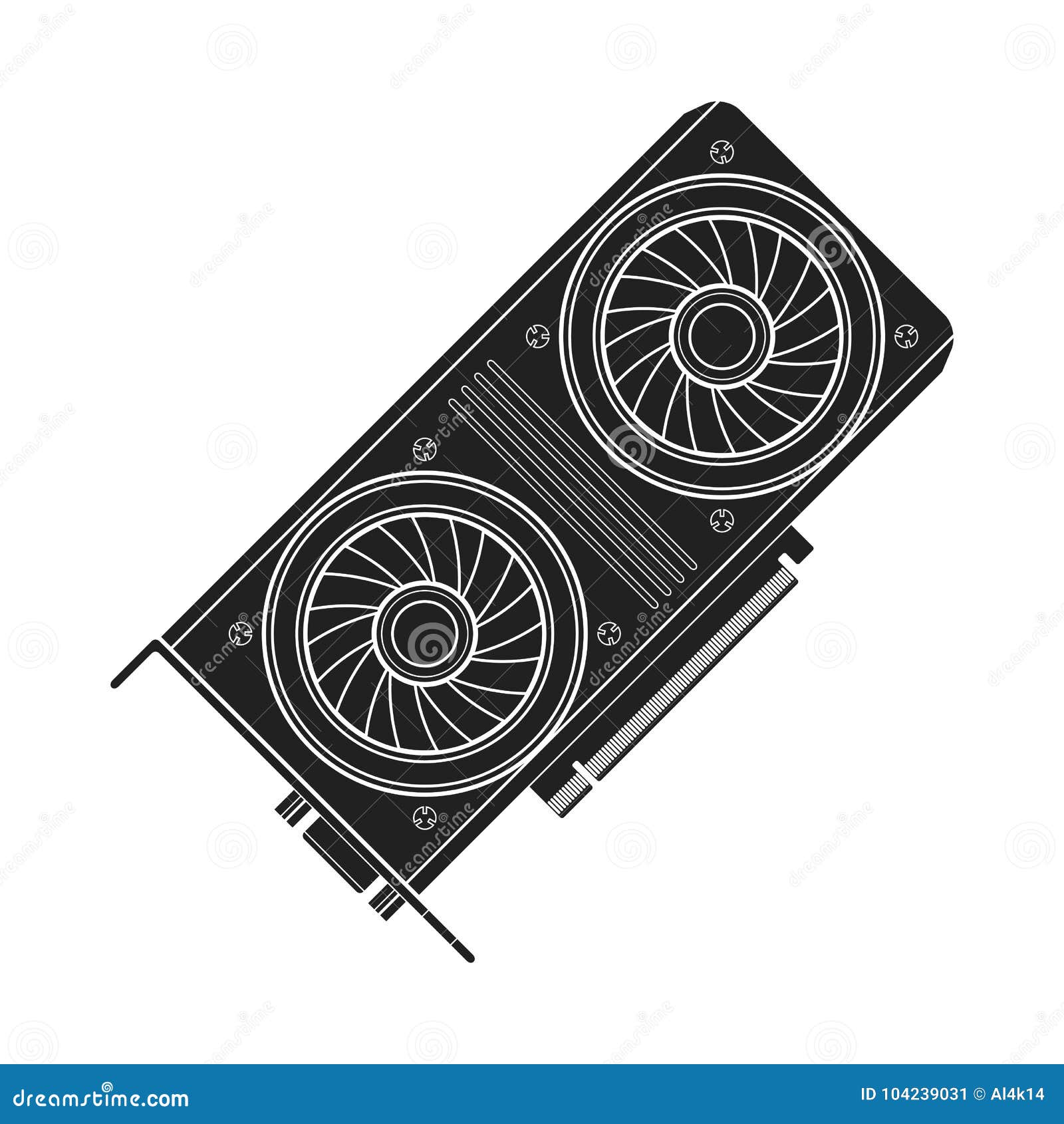 Vector Computer Video Card Illustration Stock Vector - Illustration of ...