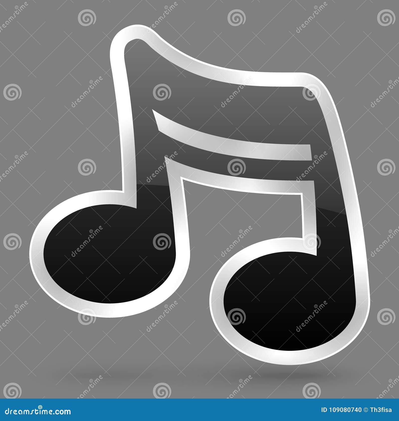 Vector Black Music Note Symbol Stock Vector - Illustration of gloss ...