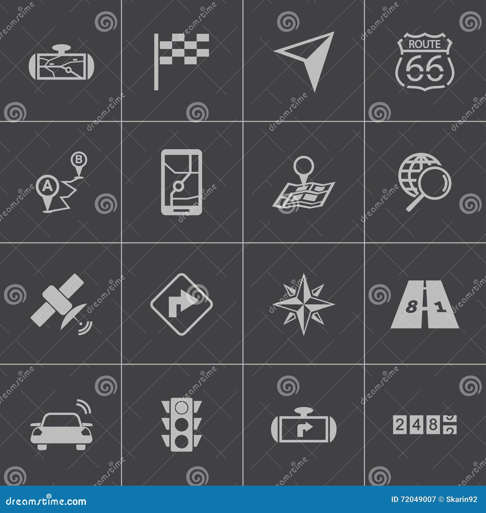 Vector Black Navigation Icons Set Stock Illustration - Illustration of ...