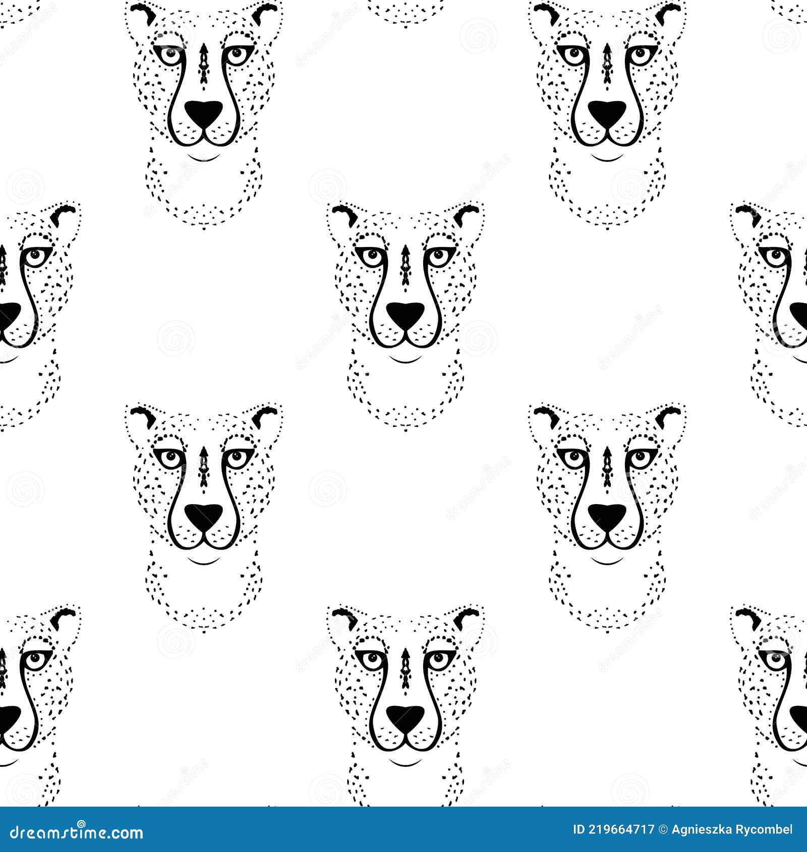 Vector Black Nd White Cheetah Seamless Pattern Background. Perfect for ...