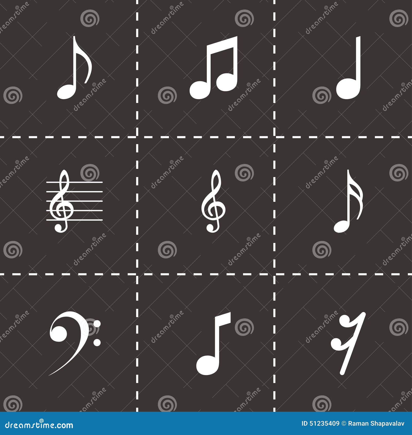 Vector Black Notes Icons Set Stock Vector - Illustration of white ...