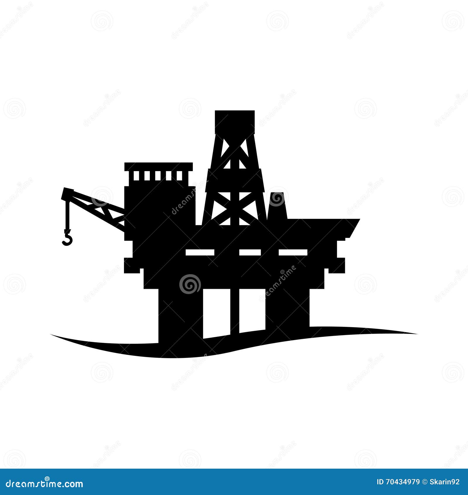 Sea Oil Platform Icon - Rig Platform Silhouette, Gas And Petroleum ...