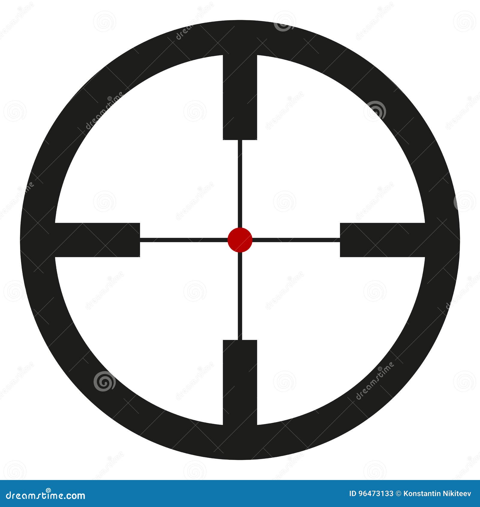 Vector Black Optical Sight with Red Point Stock Vector - Illustration ...