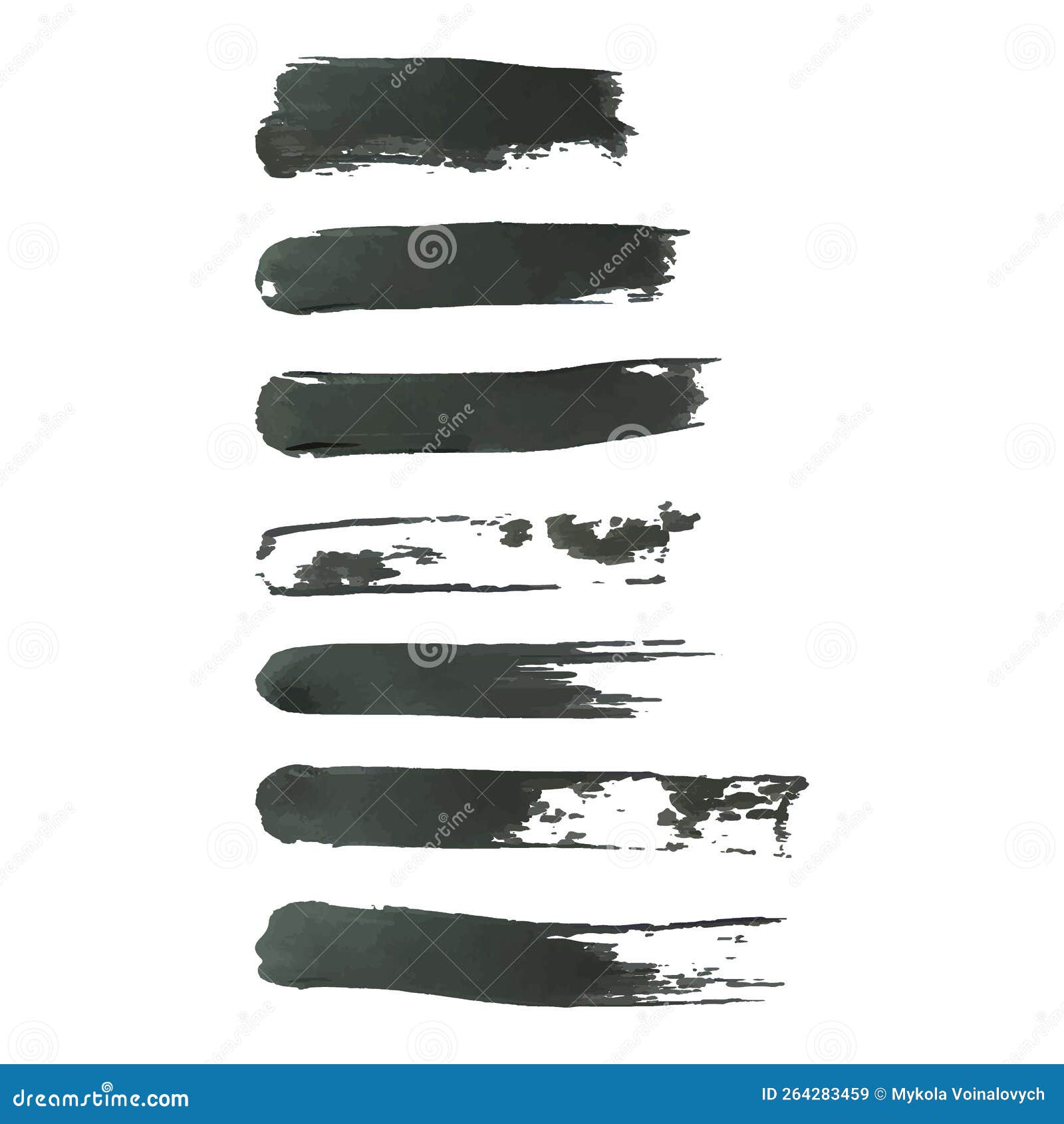Vector Black Paint, Brush Stroke, Brush Stroke, Line or Texture. Set of ...