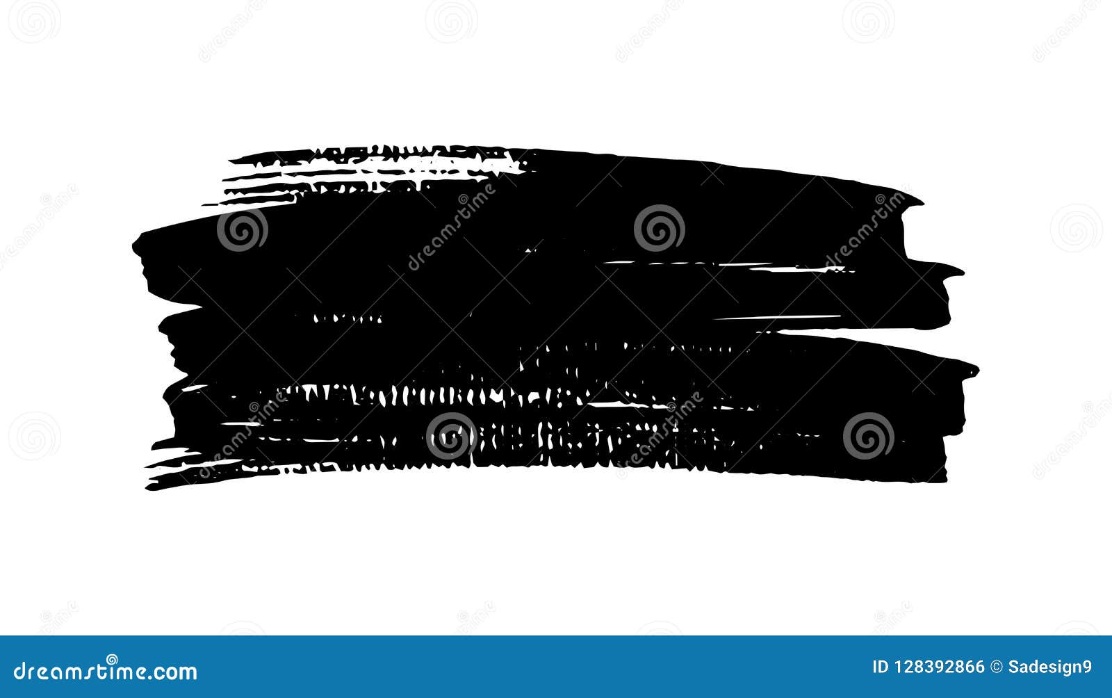 Vector Black Paint Texture, Ink Brush Stroke. Graphic Artistic Design ...