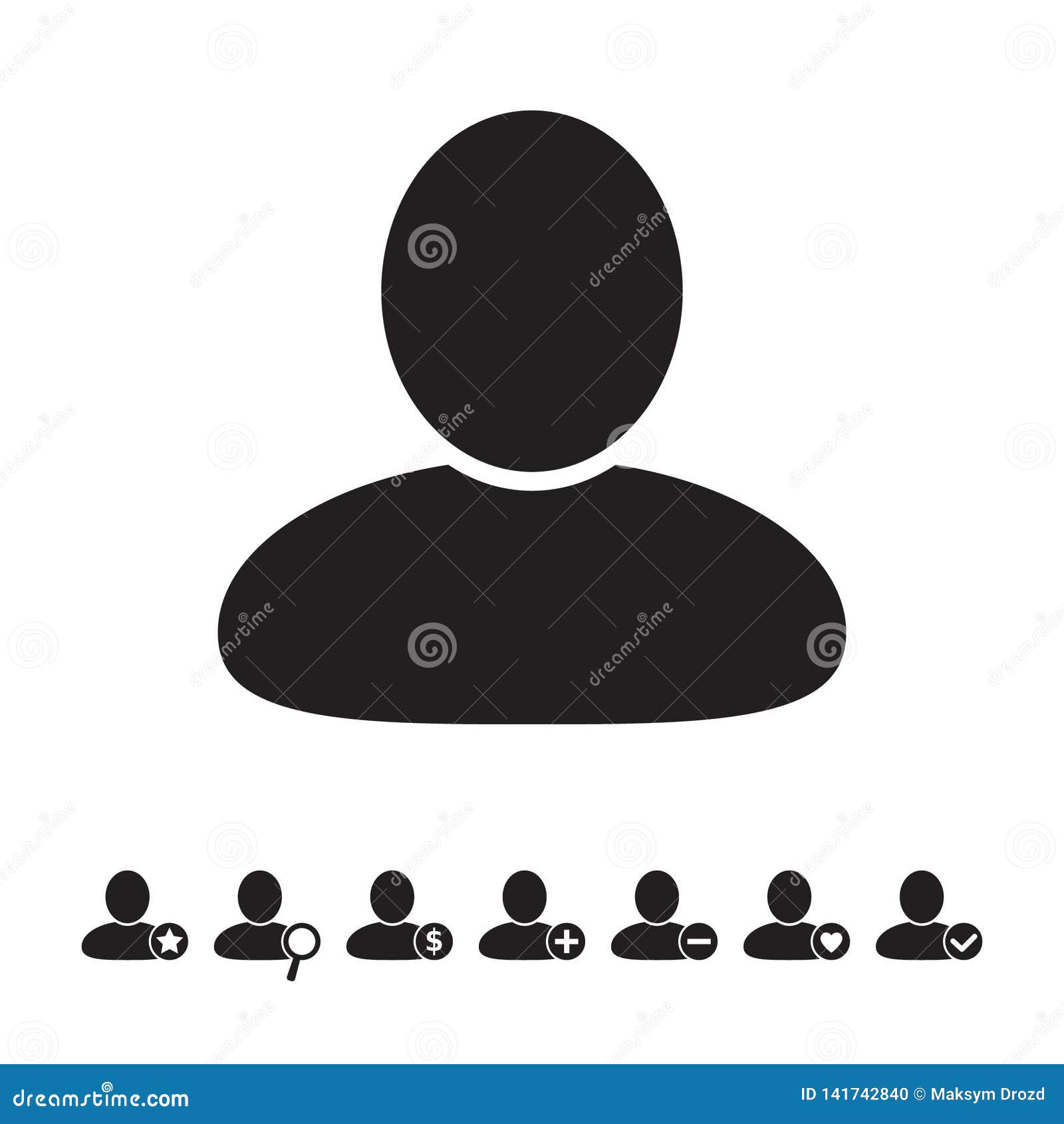 Vector Black People Icons Set Stock Illustration - Illustration of sign ...