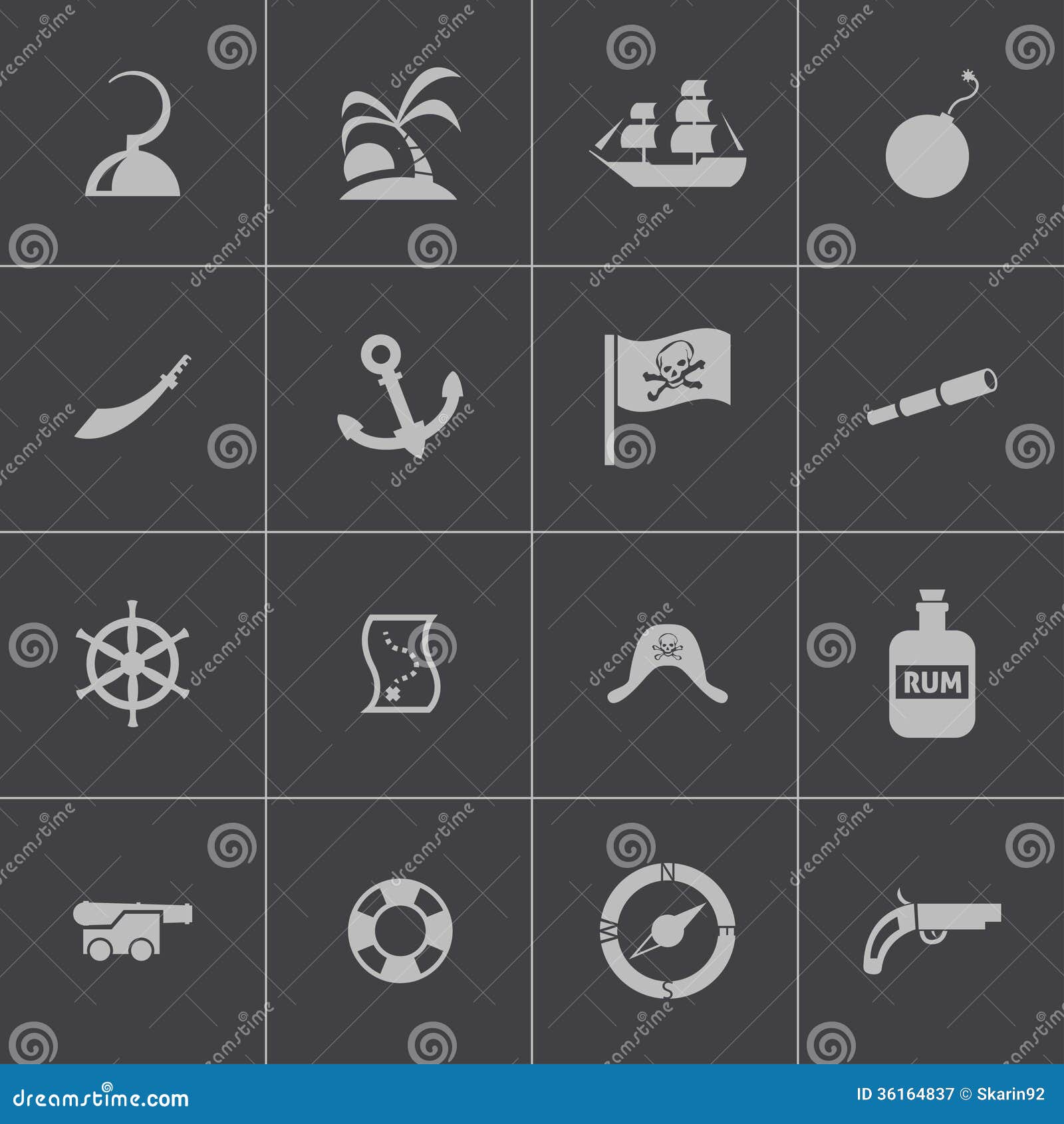 Pirates Icons, Signs And Symbols Set. Royalty-Free Illustration ...