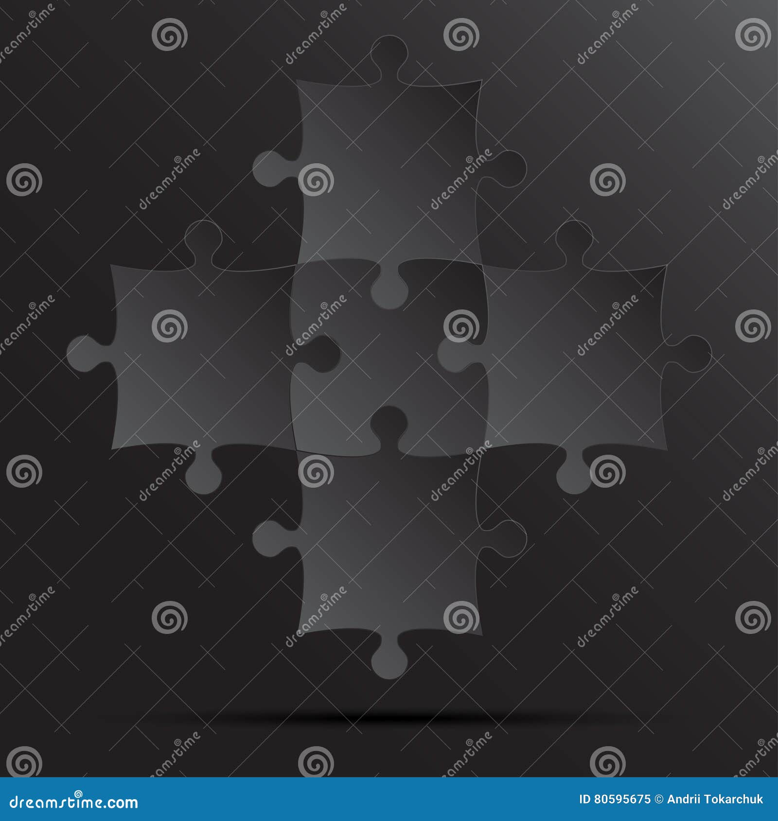 Vector 5 Black Puzzles Pieces JigSaw. Stock Vector - Illustration of ...