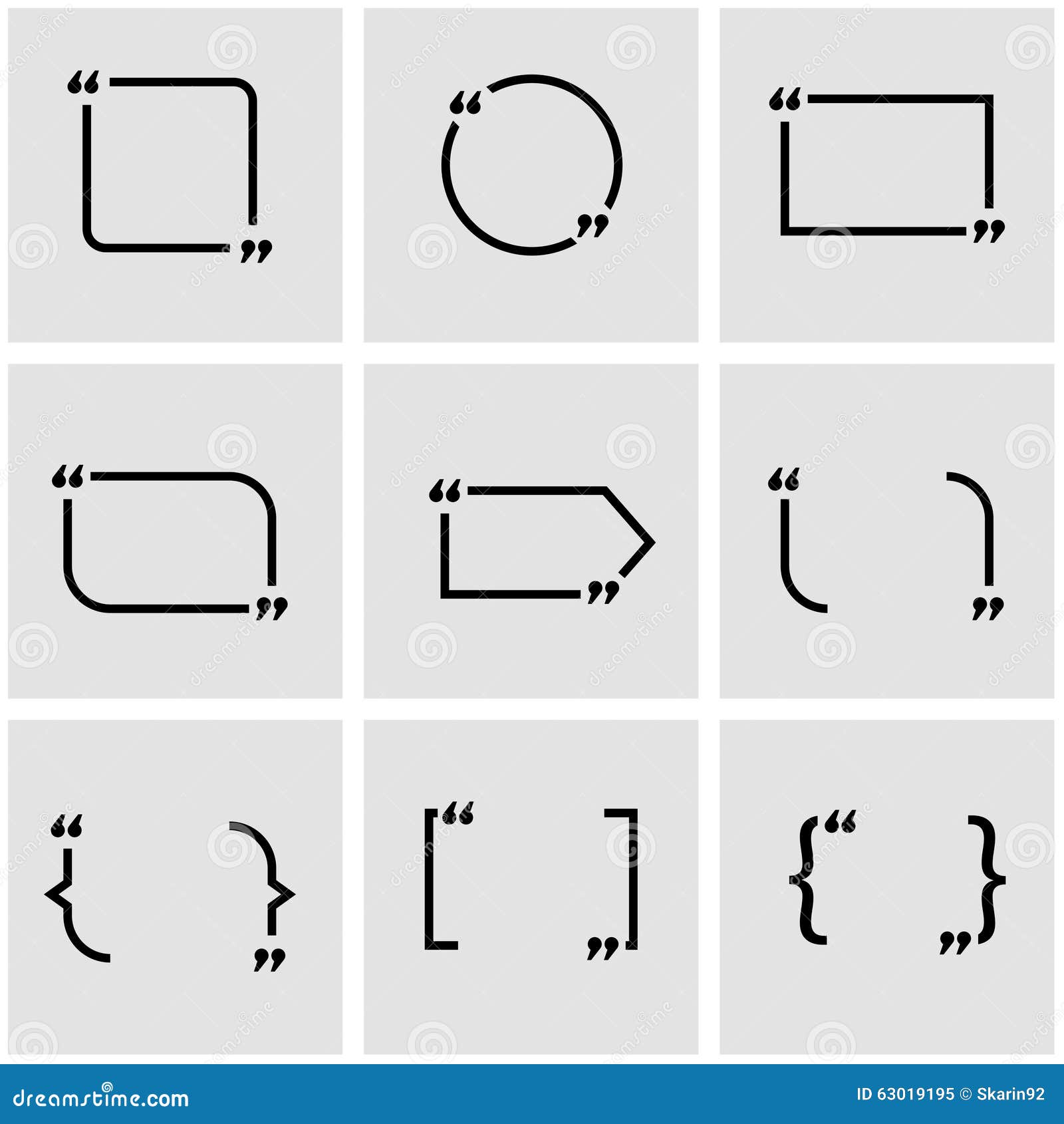 Vector Black Quote Form Icon Set Stock Illustrations – 147 Vector Black ...