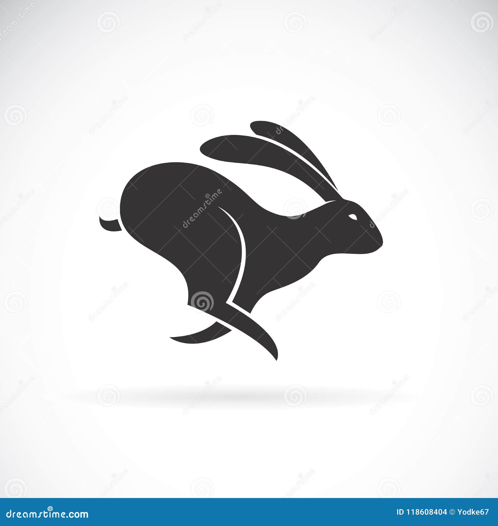 Black Rabbit Logo Illustration On White Background. Cute Rabbit Icon ...