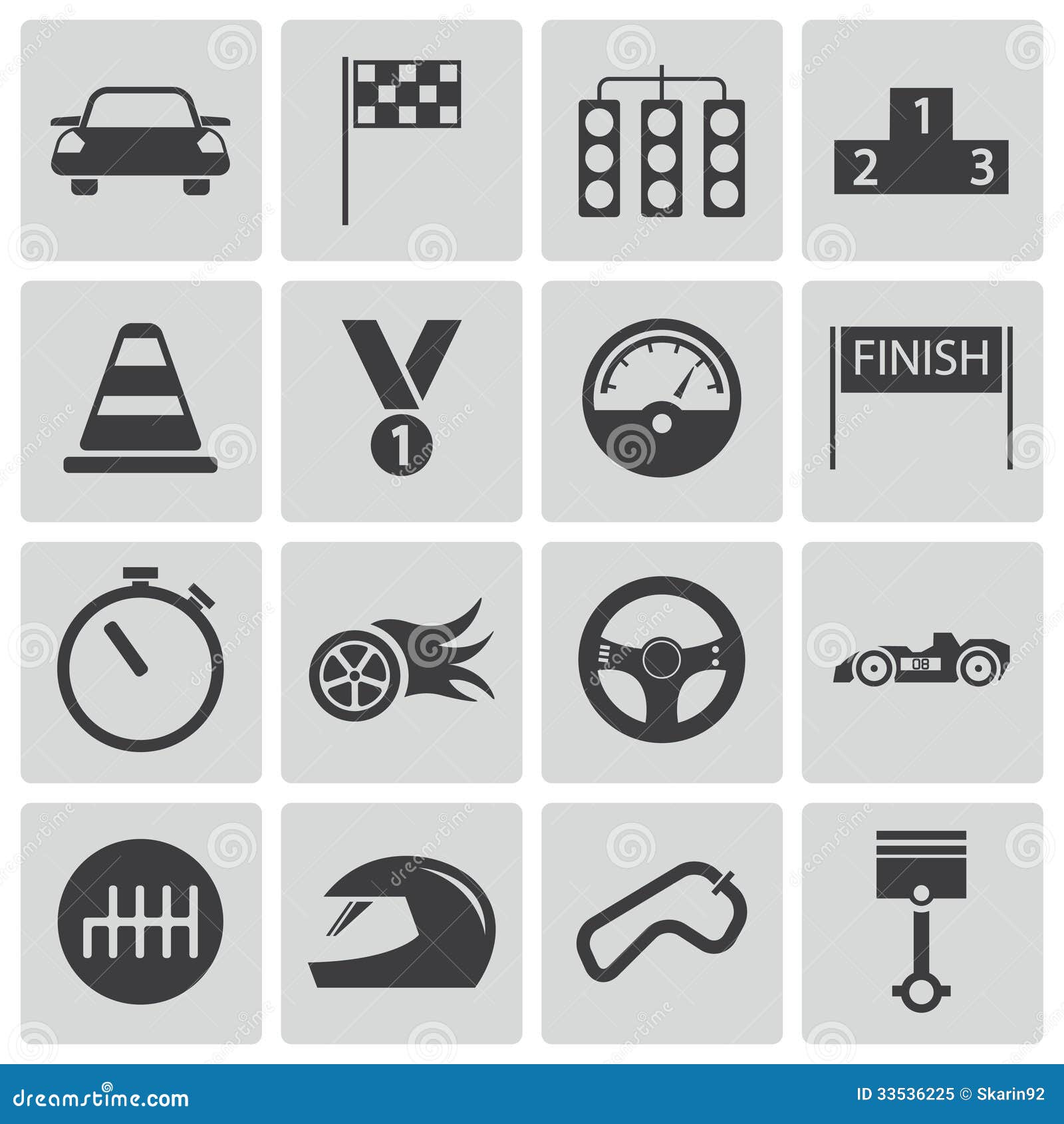 Racing Icons Flat Design Vector Illustration | CartoonDealer.com #49801890