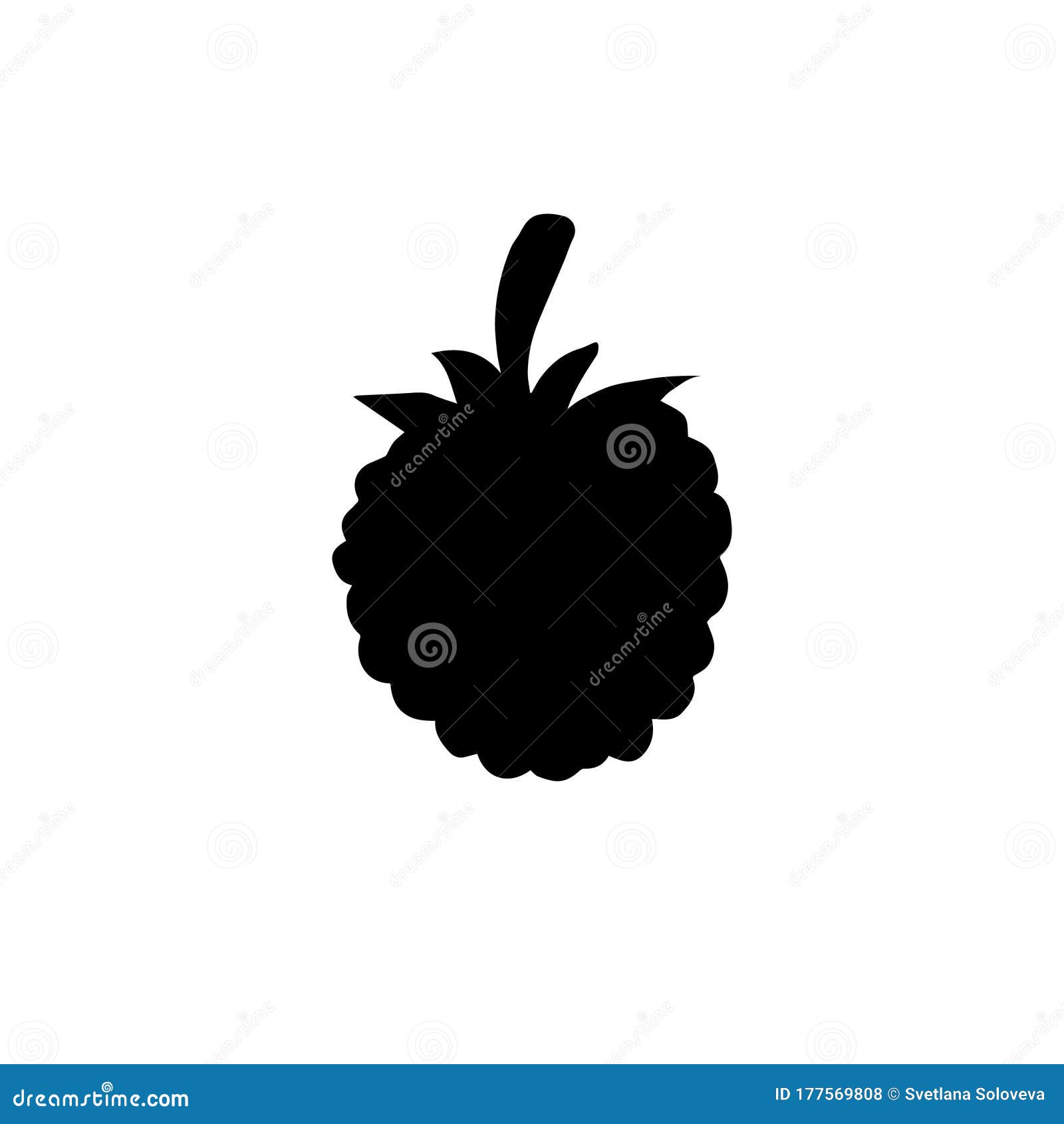 Vector Black Raspberry Silhouette Stock Illustration - Illustration of ...
