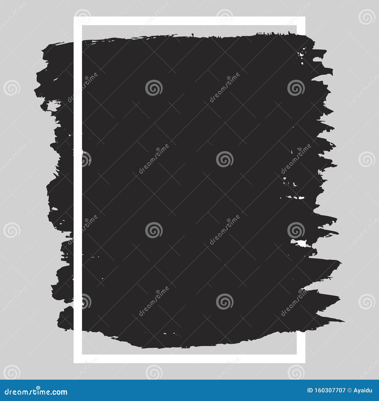 Vector Black Rectangular Isolated Blot in a White Frame Stock Vector ...