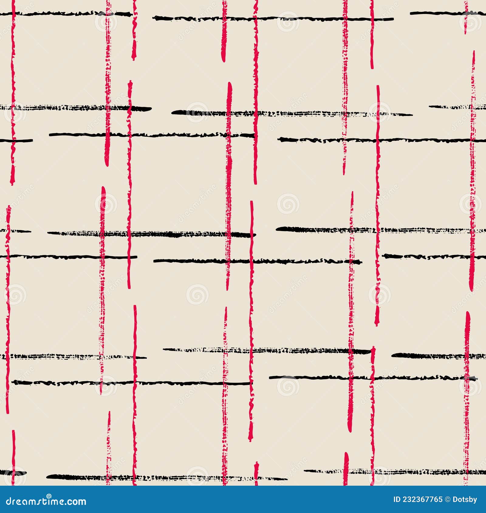 Vector Black Red Checkered Ecru Seamless Pattern Stock Vector ...