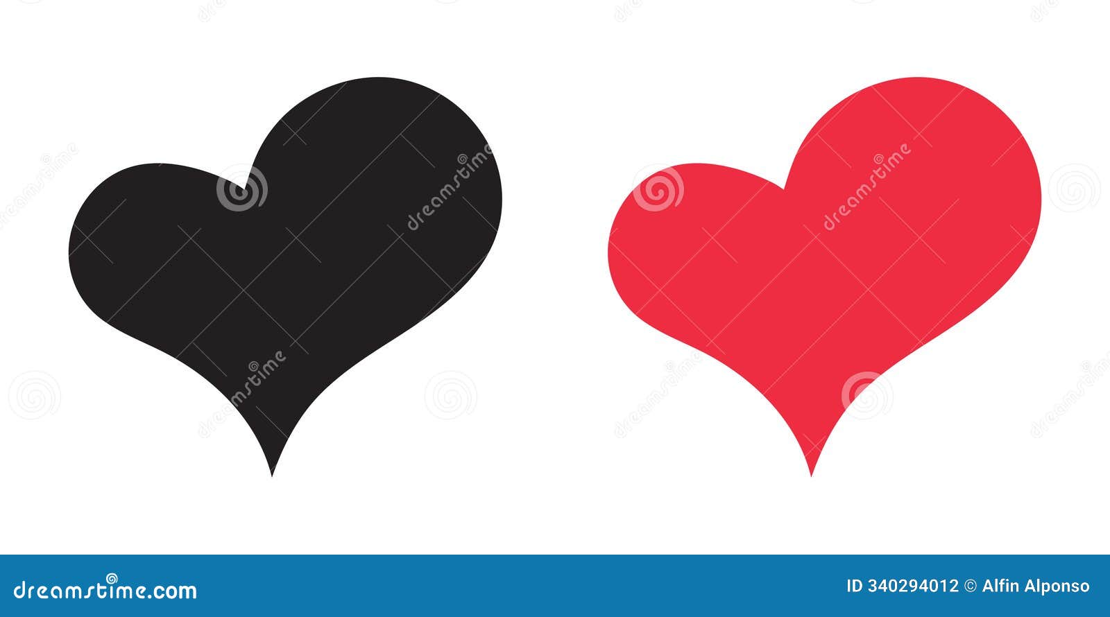 Vector Black and Red Heart Icons Stock Illustration - Illustration of ...