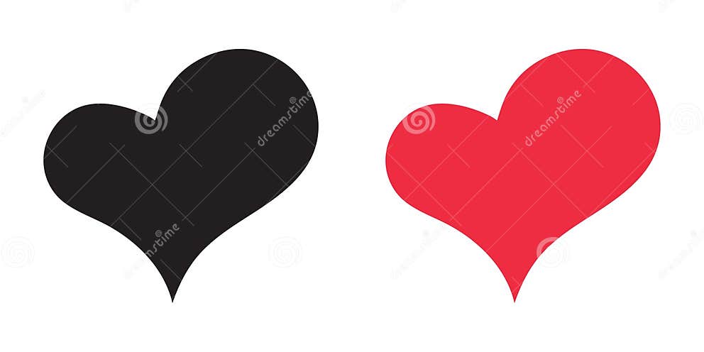 Vector Black and Red Heart Icons Stock Illustration - Illustration of ...