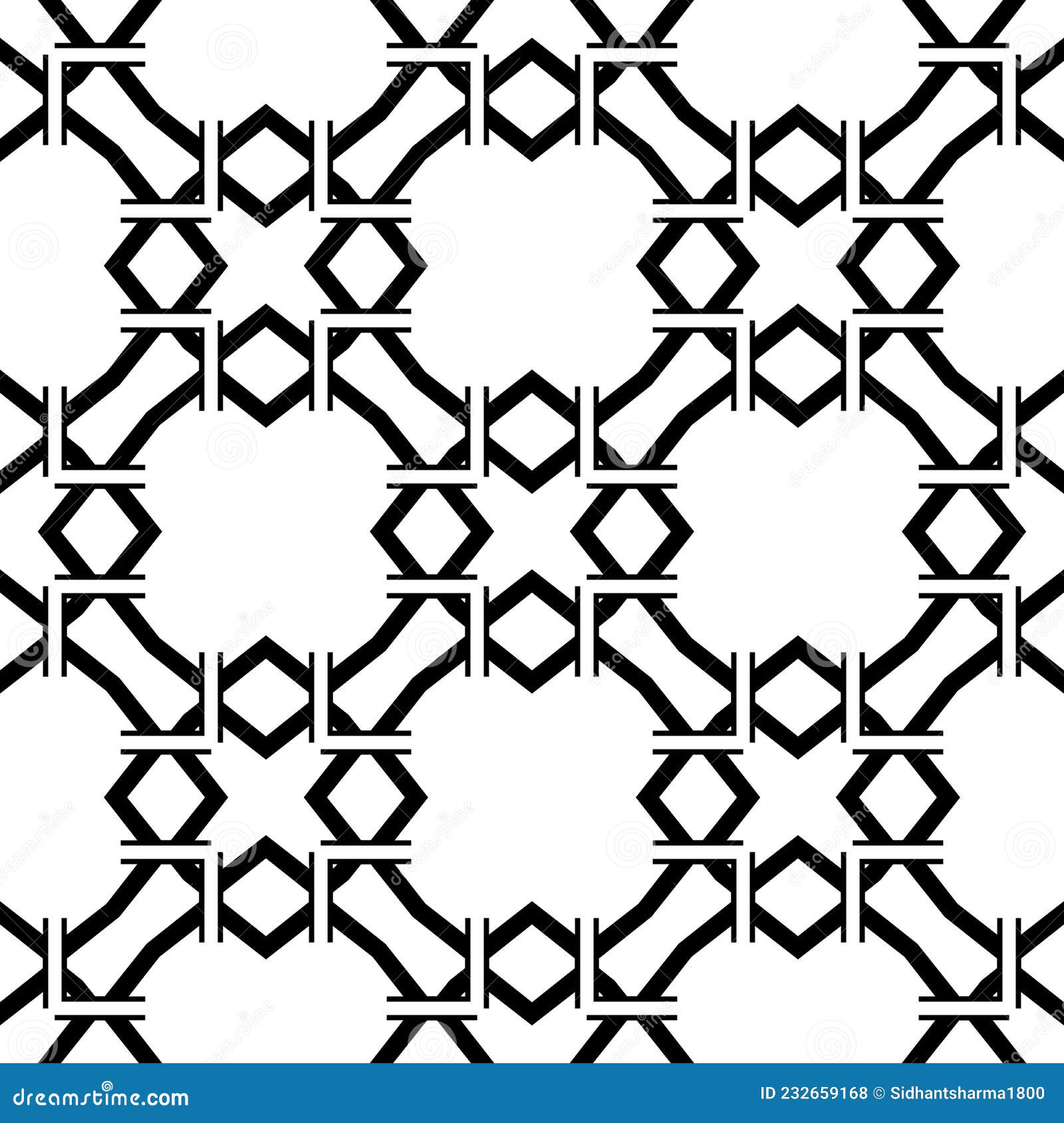 Vector Black Repeated Design on White Background Geometric Cross Sign ...