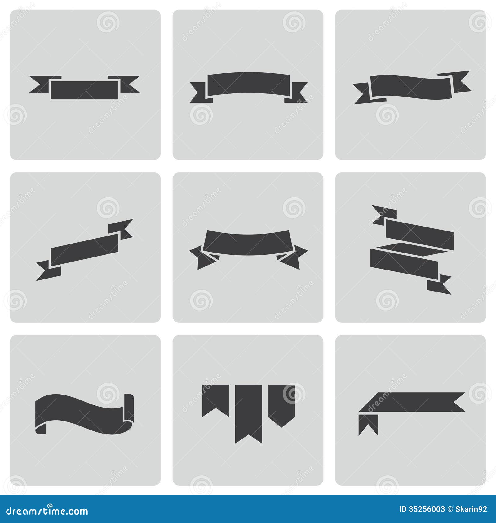 Ribbon Icon Vector Black