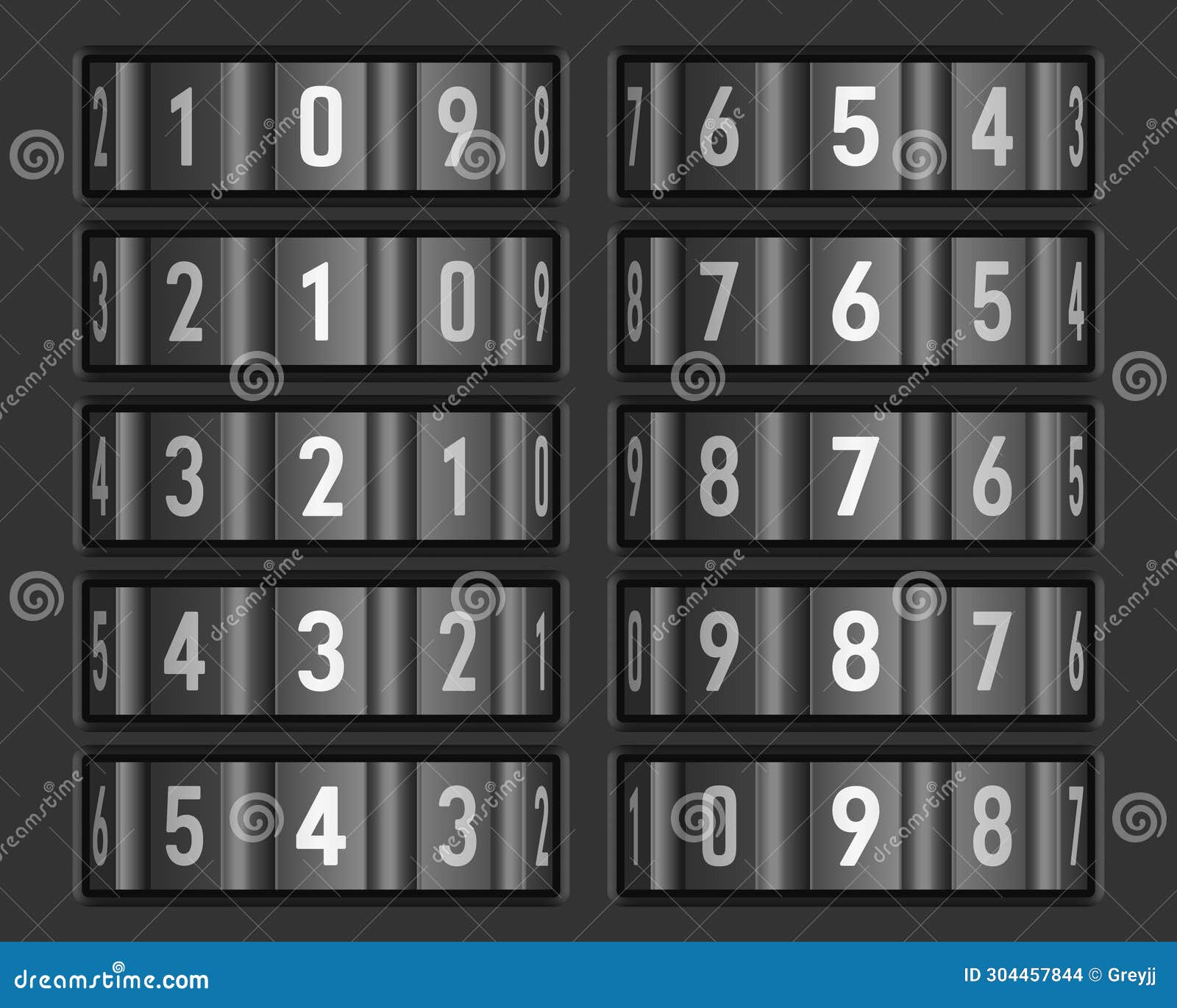 Black Rotating Discs with White Numbers for Combination Lock Stock ...