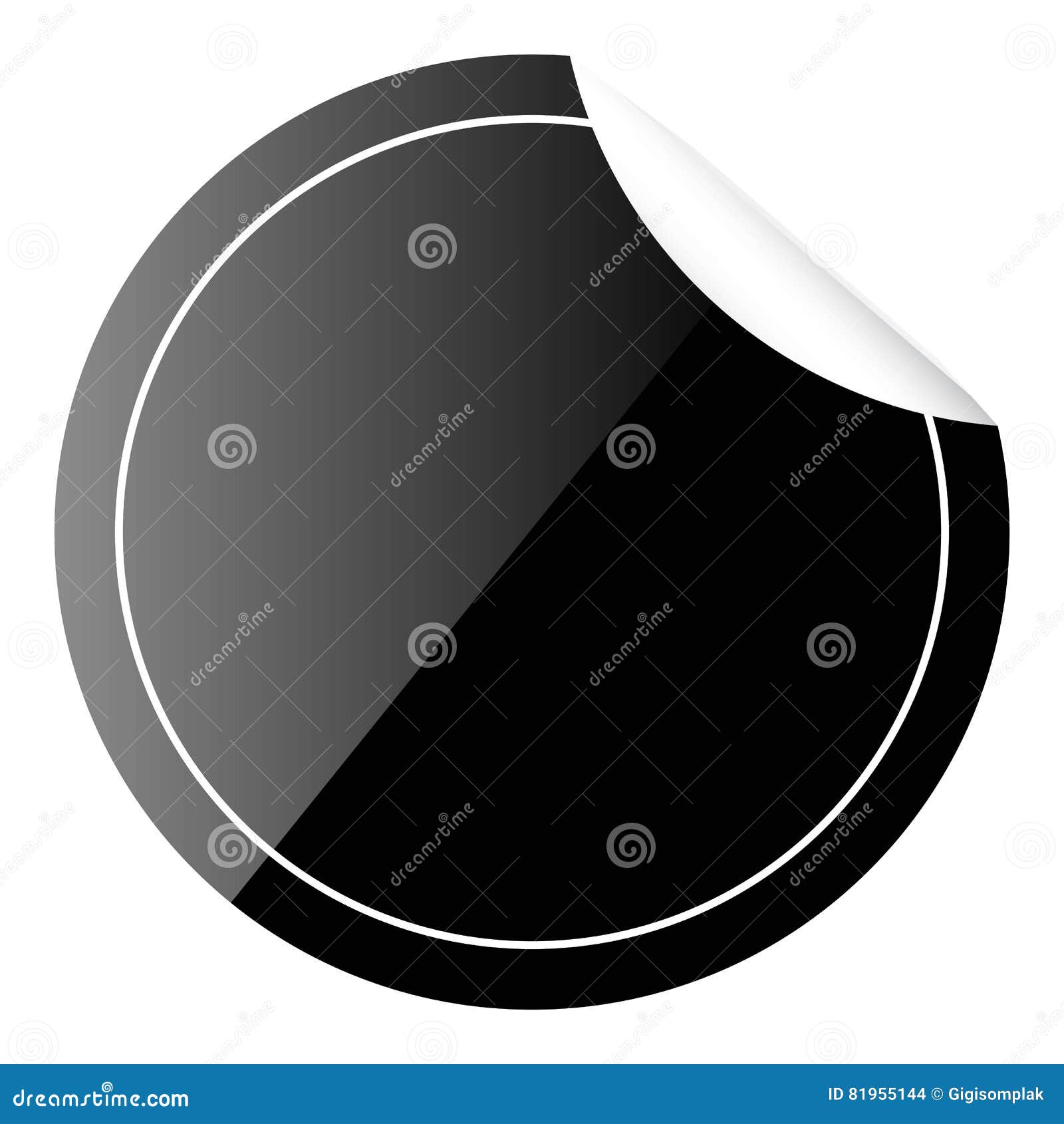 Black Rounded Blank Tag, Isolated on White Stock Vector - Illustration ...