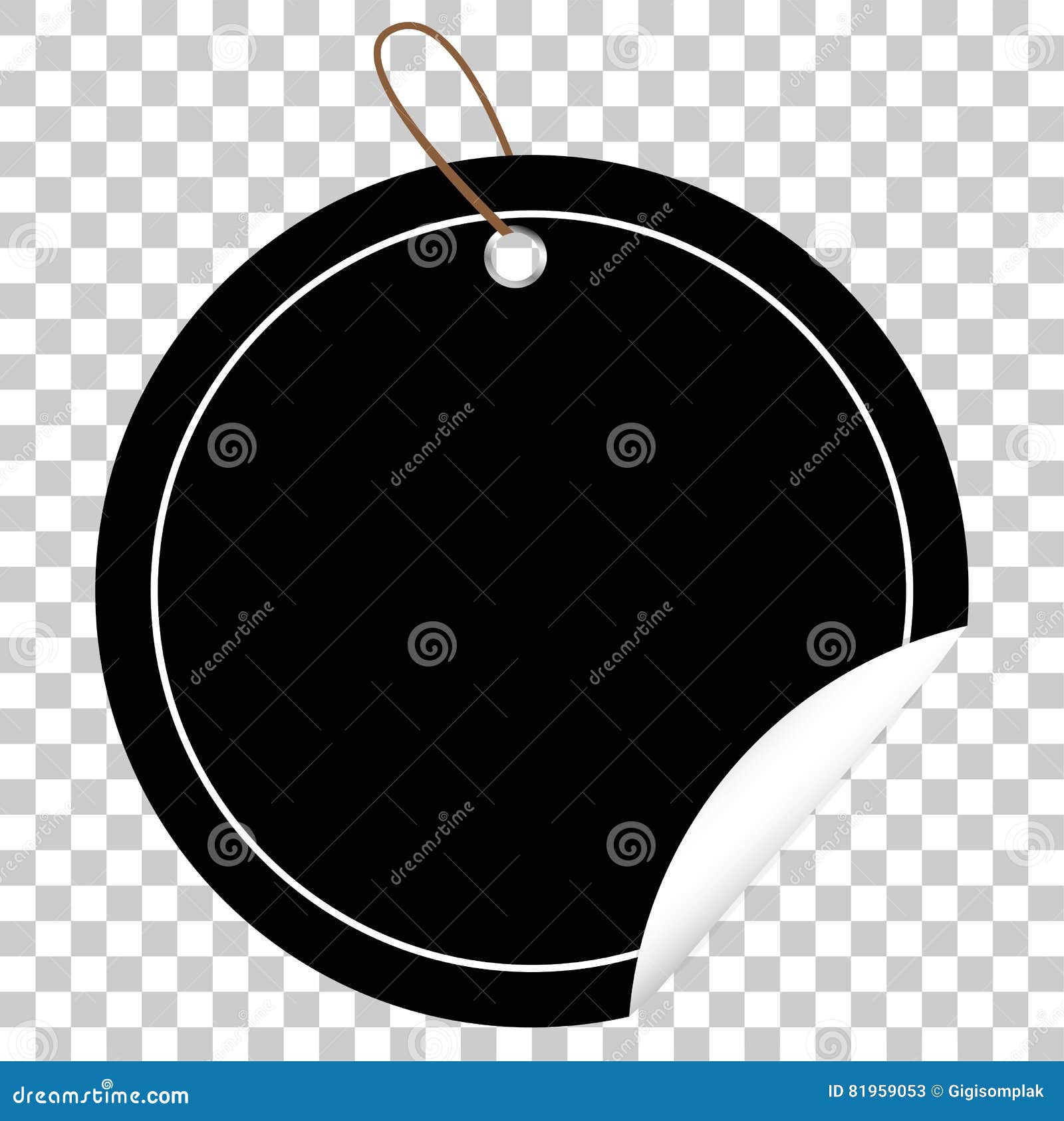 Black Rounded Blank Tag, at Transparent Effect Background Stock ...