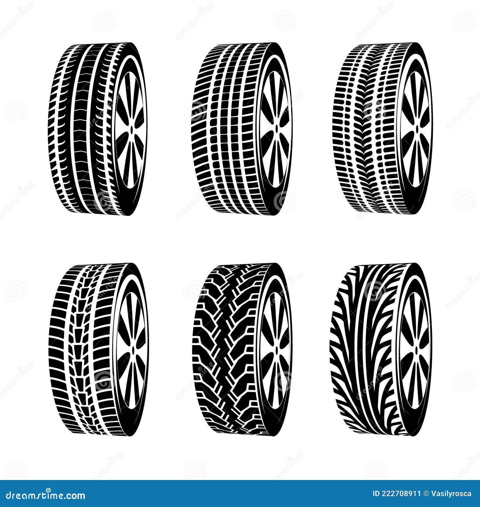 Vector Black Rubber Tyre Texture. Black Tire Design Car Texture ...