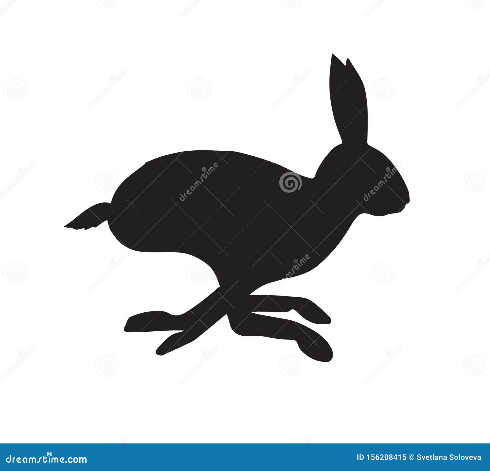 Running Hare Silhouette Stock Illustrations – 470 Running Hare ...