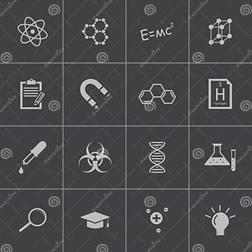 Vector Black Science Icon Set Stock Vector - Illustration of icon ...