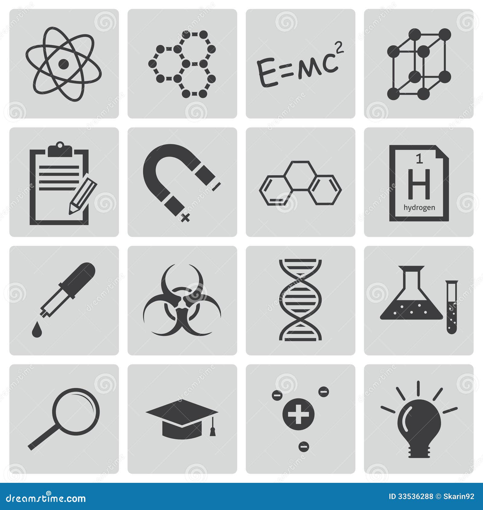 Vector black science icons stock illustration. Illustration of sign ...