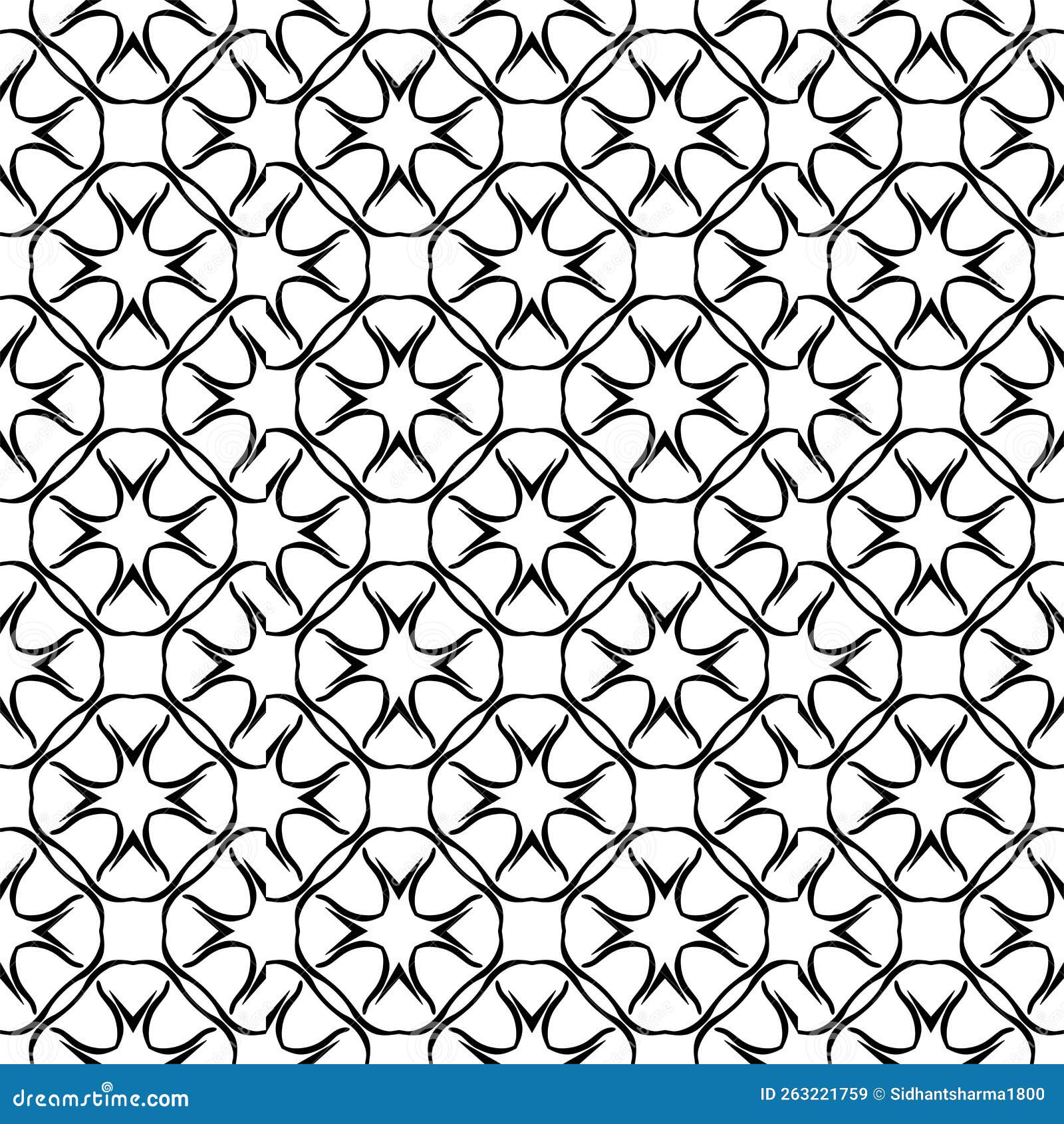 Vector Black Seamless Repeated Design on White Background Vector ...