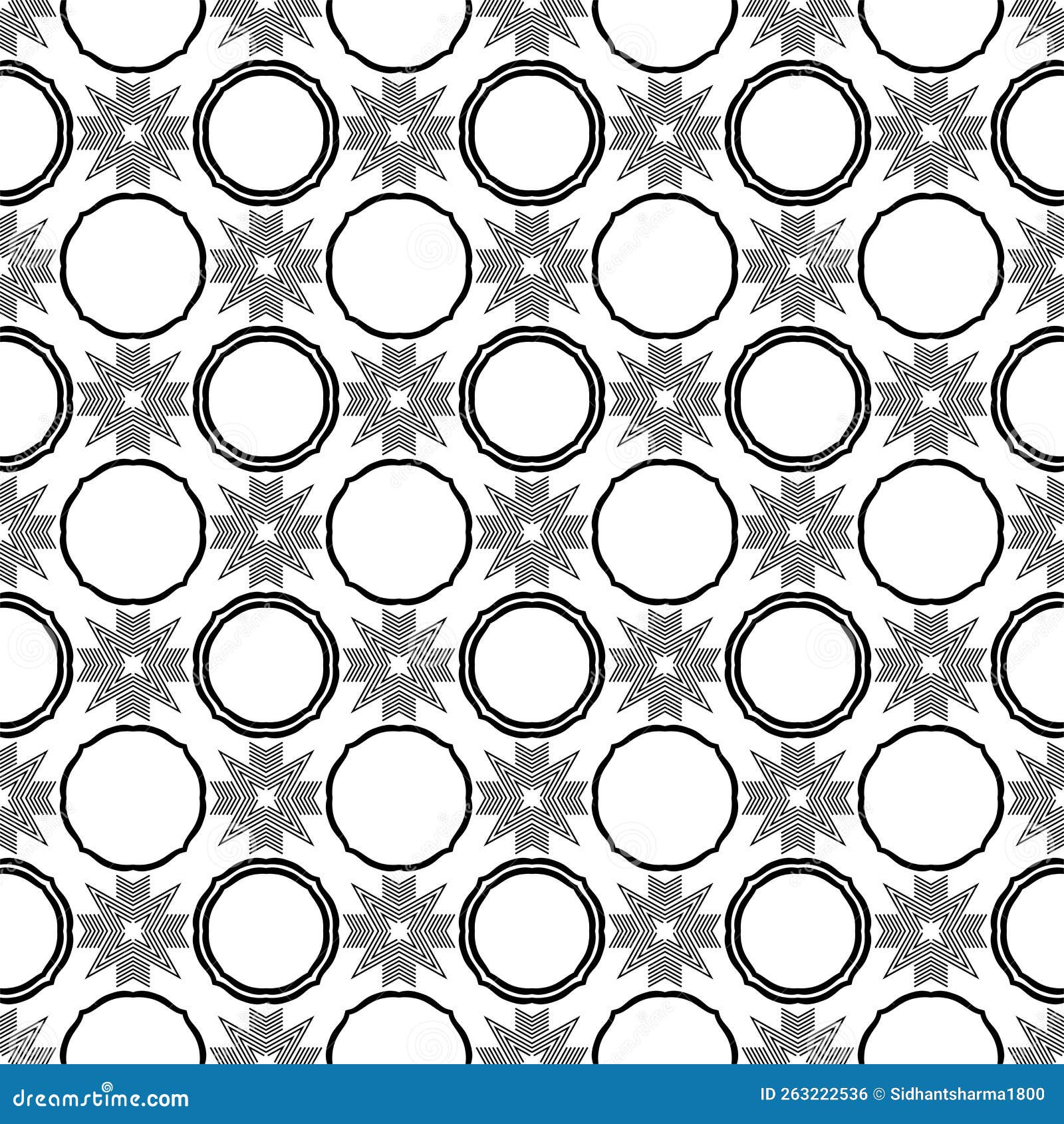 Vector Black Seamless Repeated Design on White Background Vector ...