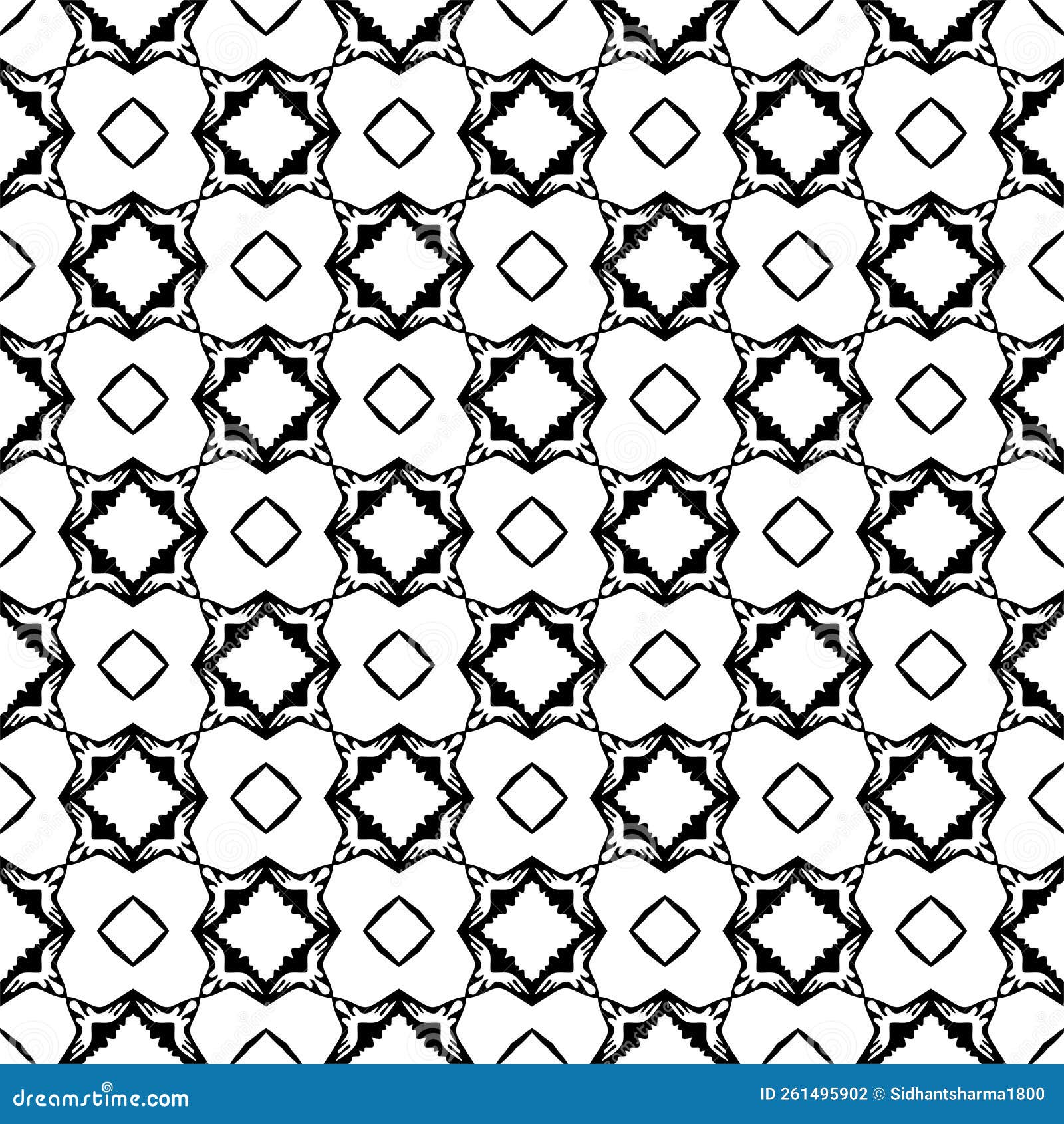 Vector Black Seamless Repeated Pattern on White Background Vector ...