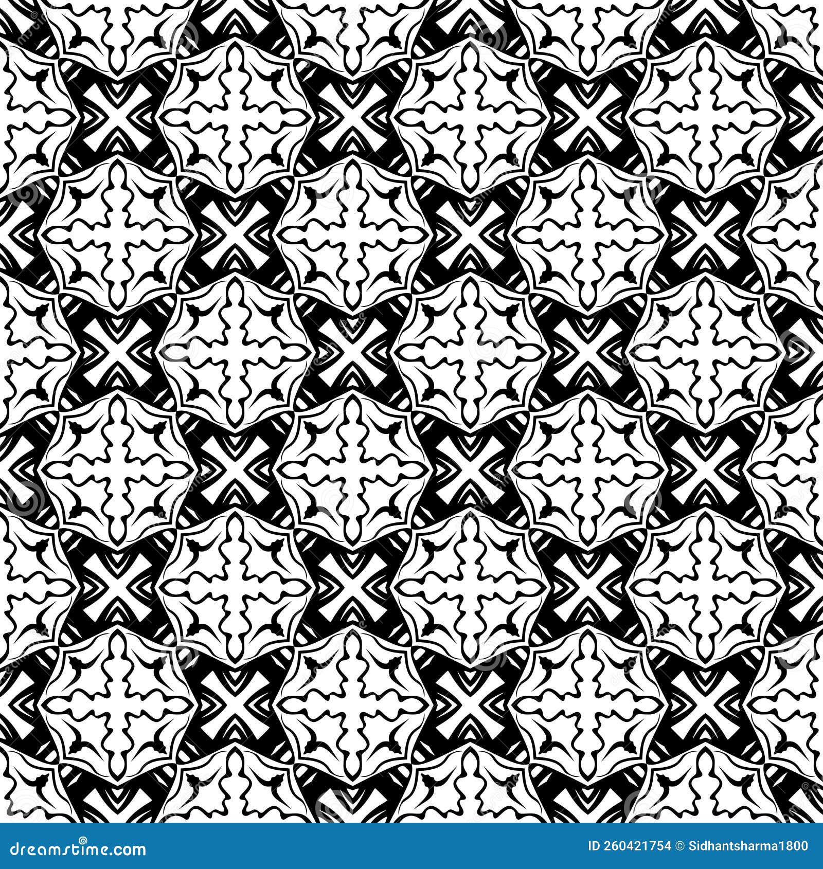 Vector Black Seamless Repeated Pattern on White Background Vector ...