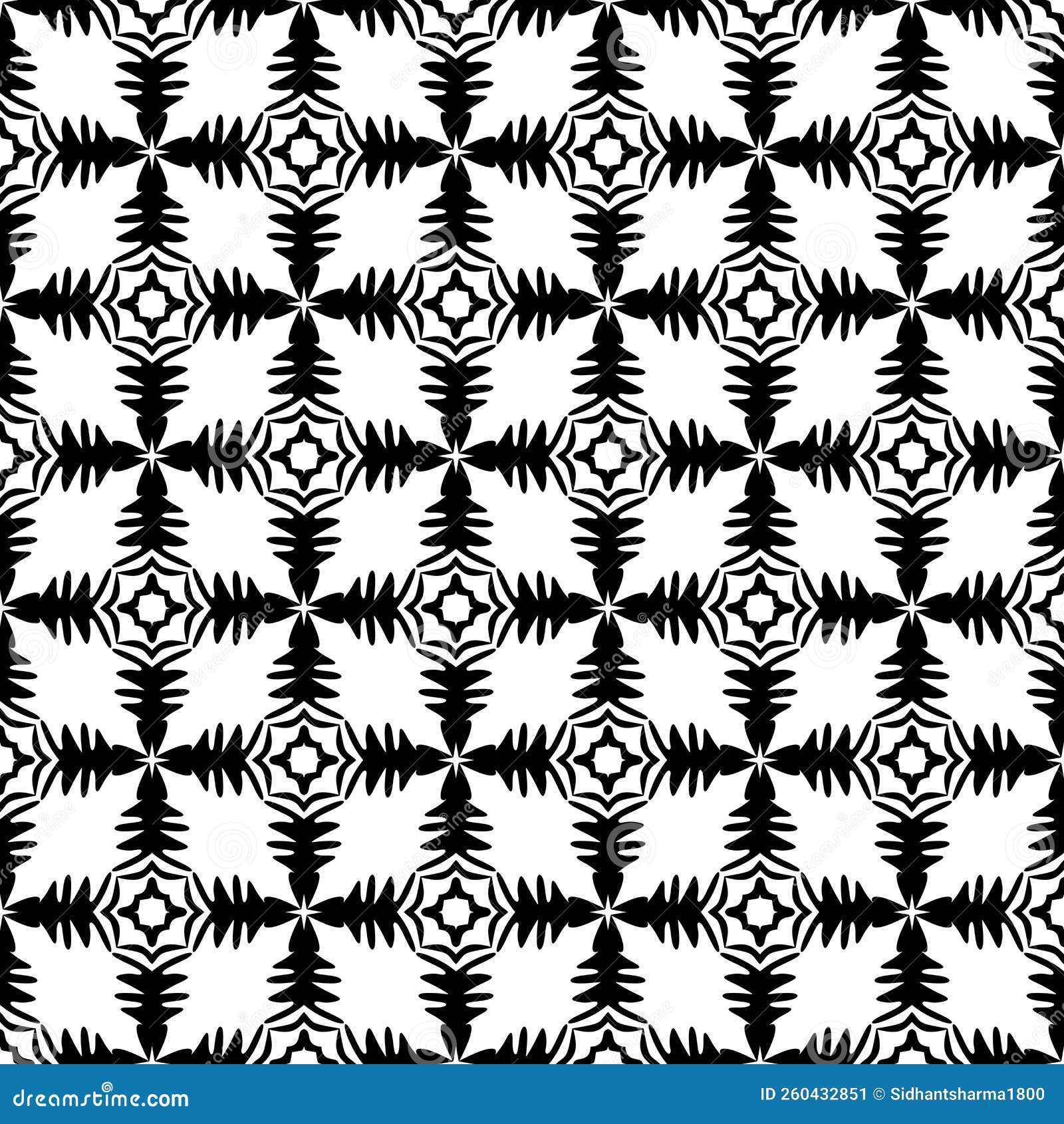 Vector Black Seamless Repeated Pattern on White Background Vector ...