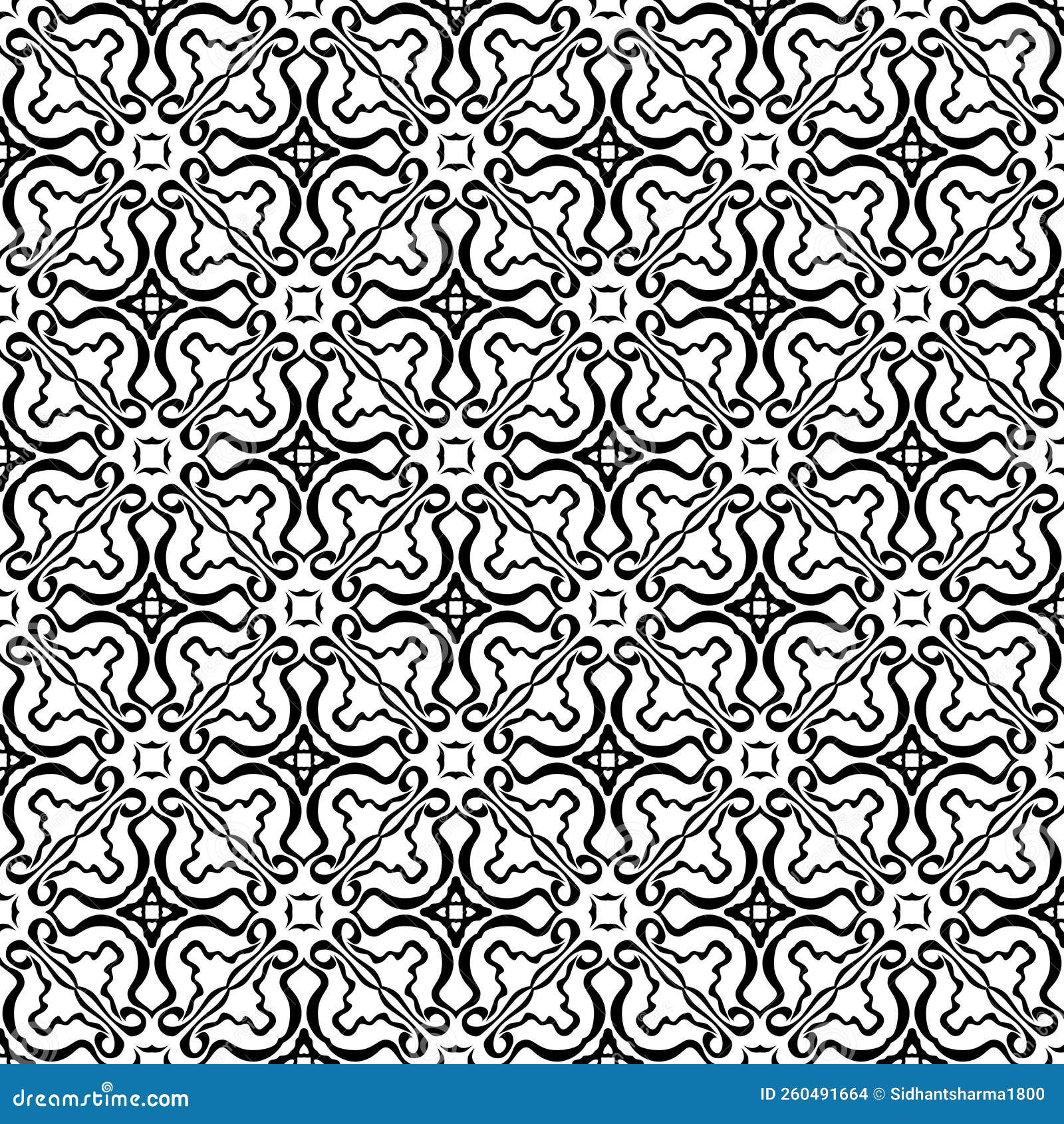 Vector Black Seamless Repeated Pattern on White Background Vector ...