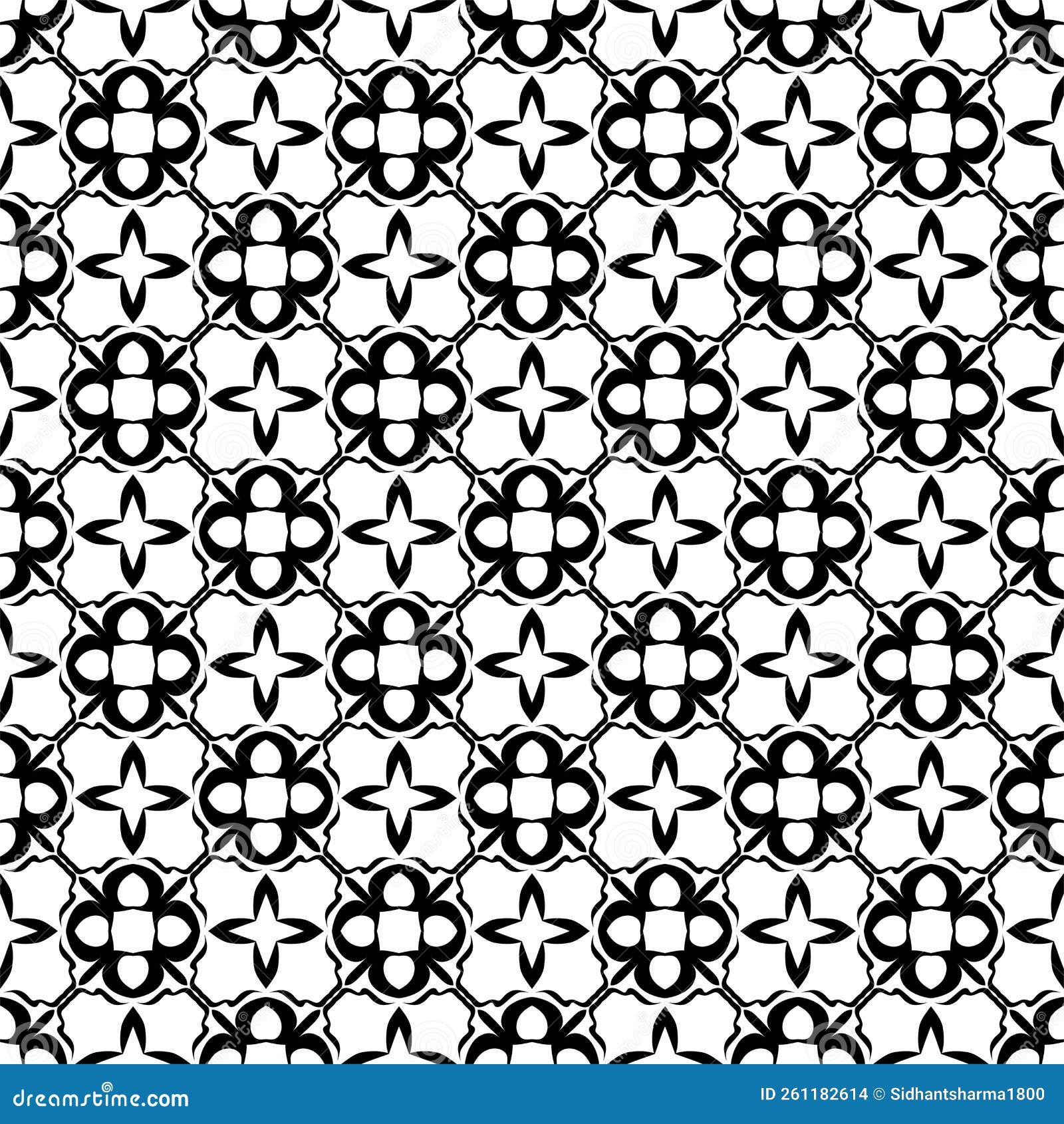 Vector Black Seamless Repeated Pattern on White Background Vector ...