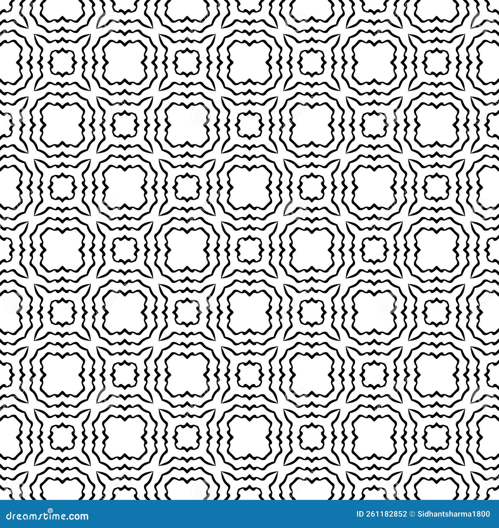Vector Black Seamless Repeated Pattern on White Background Vector ...